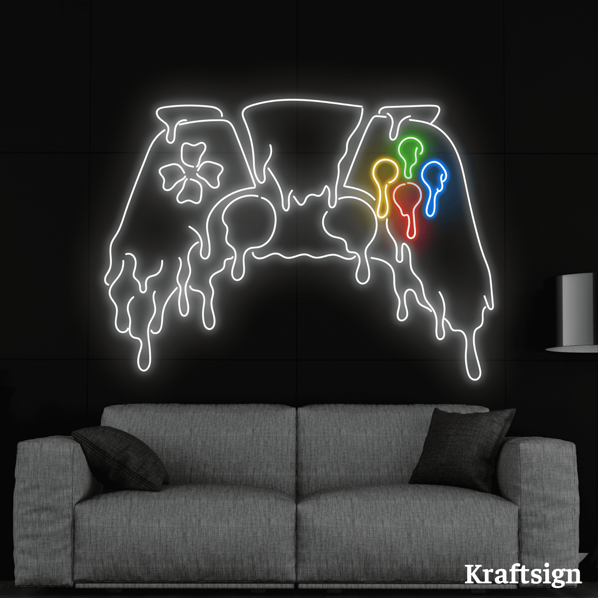Craftnamesign Game Controller Neon Sign, Man Cave Decor, Game Club ...
