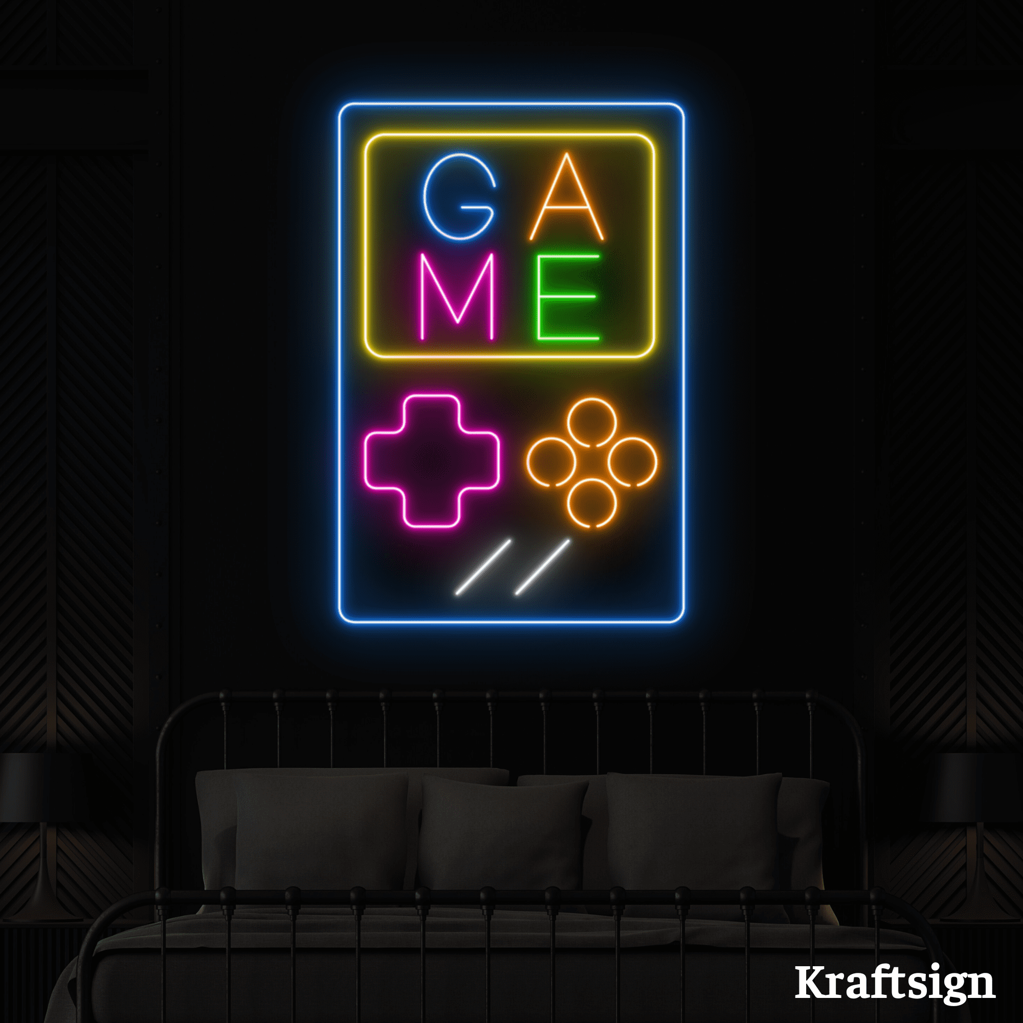 Craftnamesign Game Neon Sign,Game Zone LED Sign,Men Cave Decor,Room ...