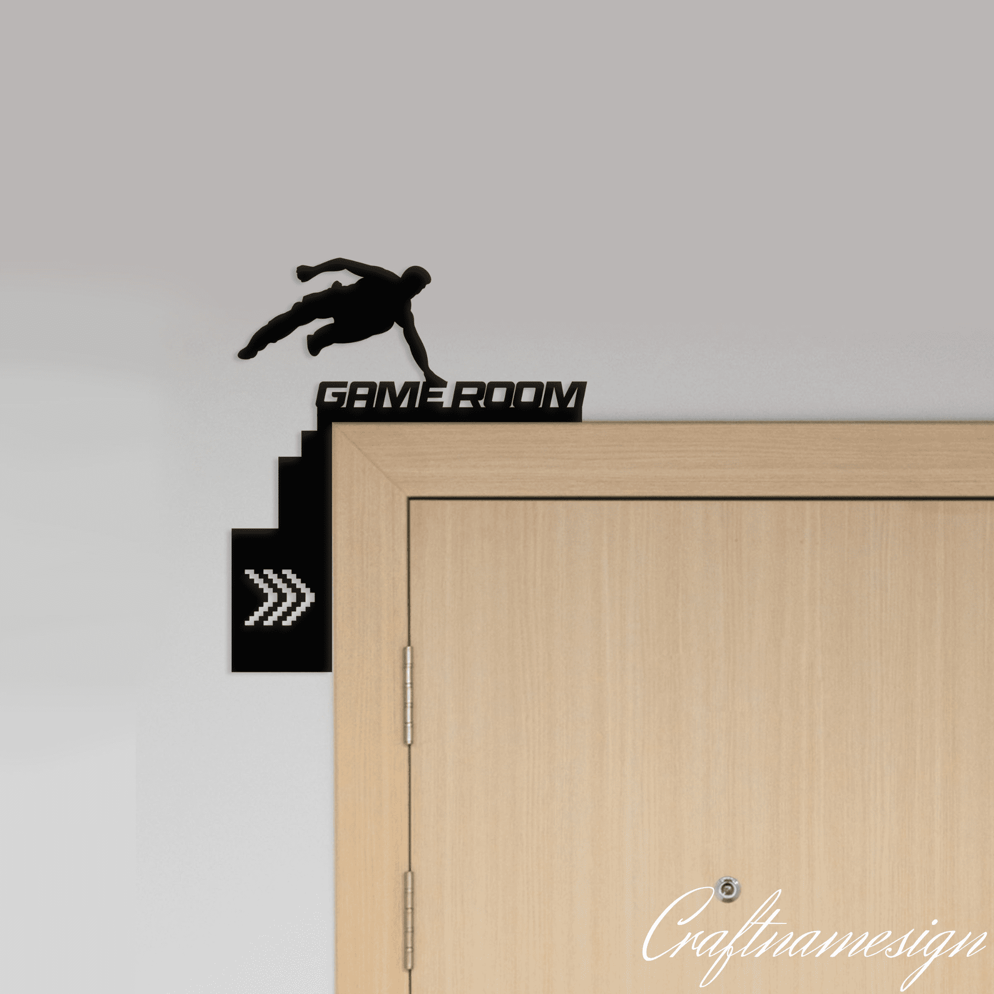 Craftnamesign Game Room Metal Door Corner, Game Room Sign Decoration ...