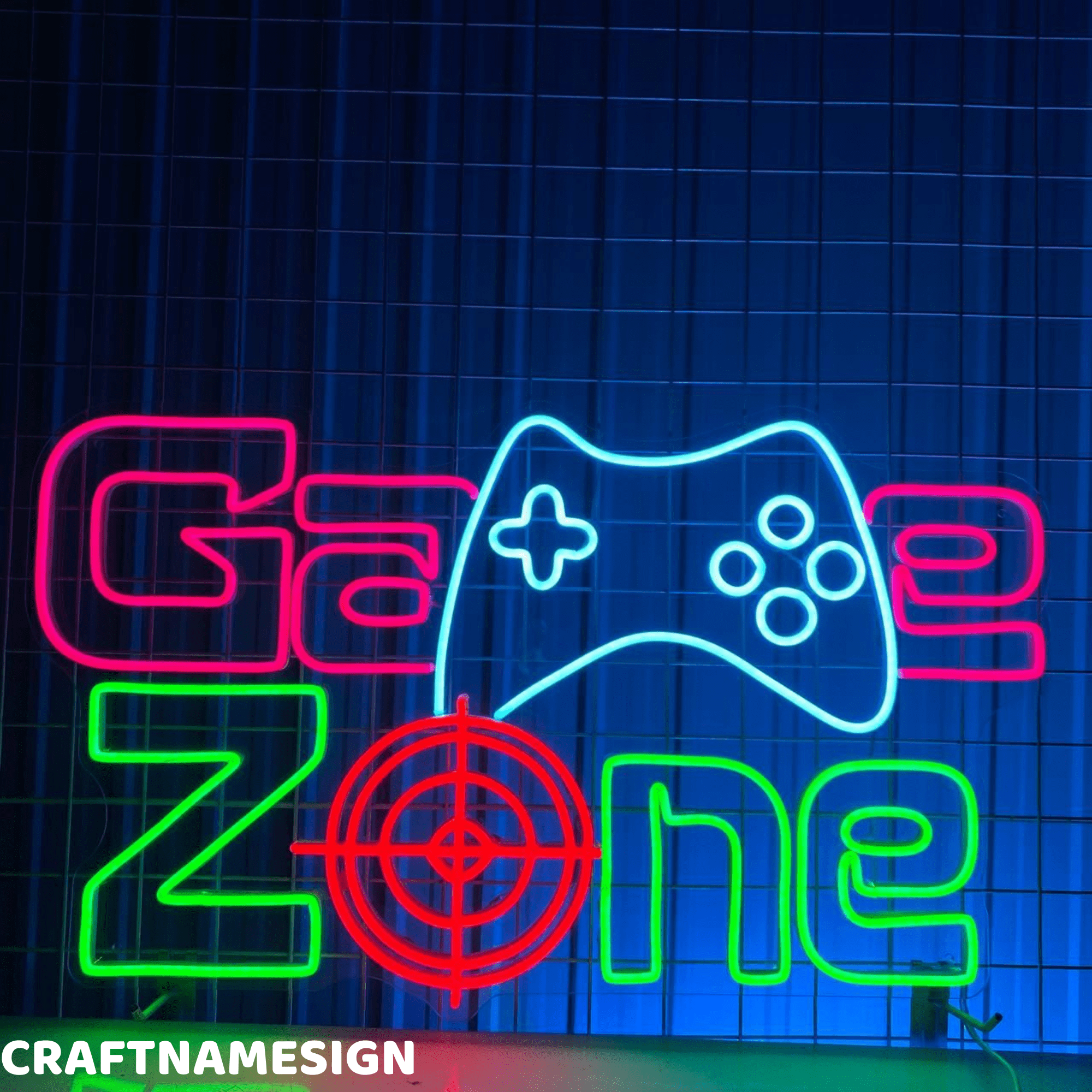 Craftnamesign Game Zone Led Sign, Game Room Wall Art, Arcade Game ...