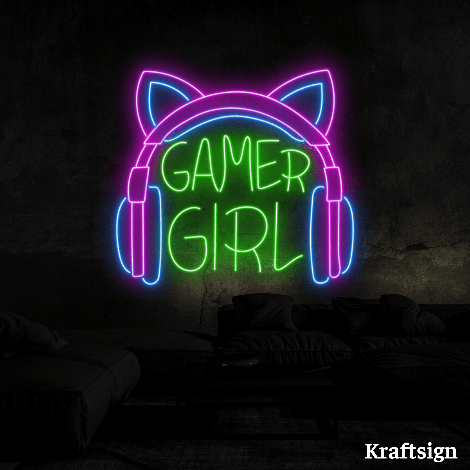 Craftnamesign Gamer Girl LED Neon Sign, Girl Room Decor, Gamer Gifts ...