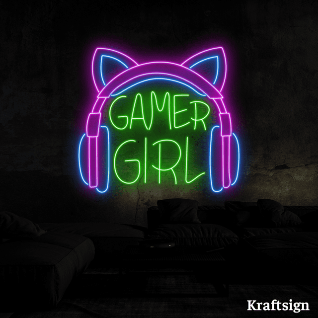 Craftnamesign Gamer Girl LED Neon Sign, Girl Room Decor, Gamer Gifts ...