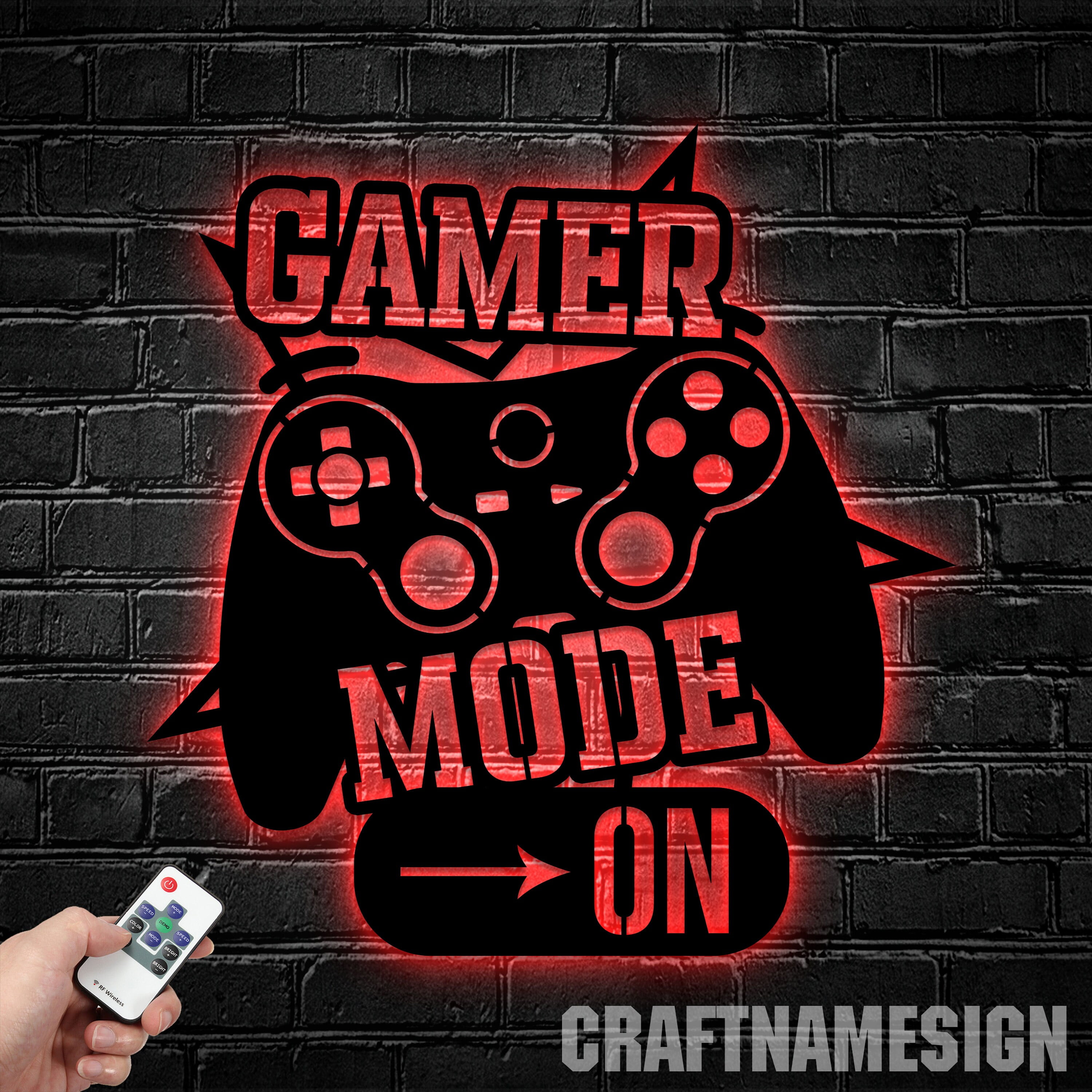Craftnamesign Gamer Name Sign Wall Art LED Light, Gamer Room Sign ...