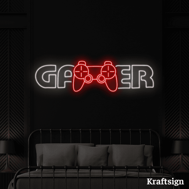 Craftnamesign Gamer Neon Sign, Game Controller LED Sign, Game Room ...