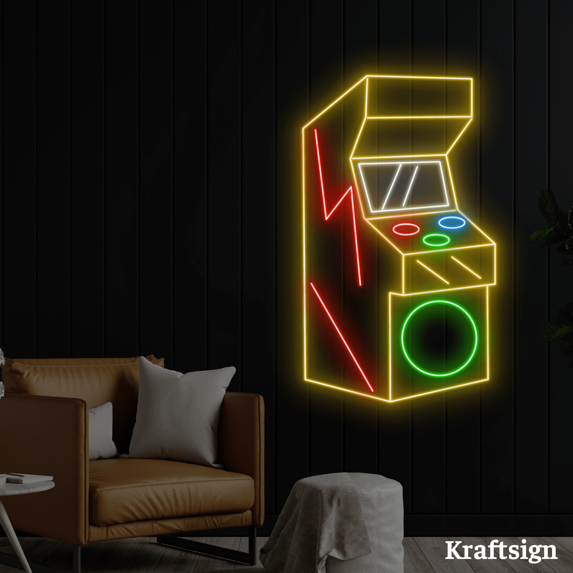 Craftnamesign Gaming Machine Neon Sign, Game Club Decor, Arcade Room ...