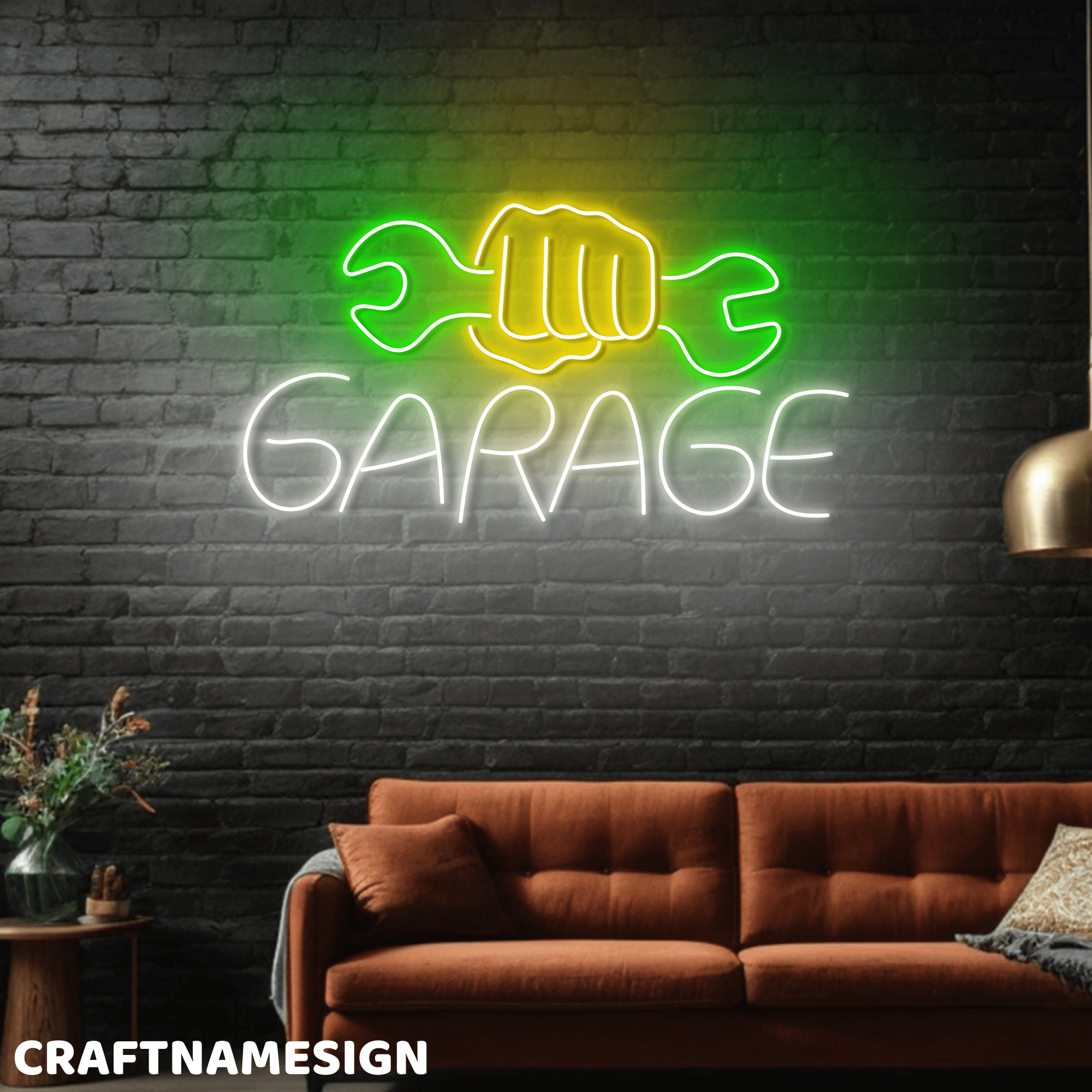 Craftnamesign Garage Neon Sign, Tool Wall Art For Home Garage Auto ...
