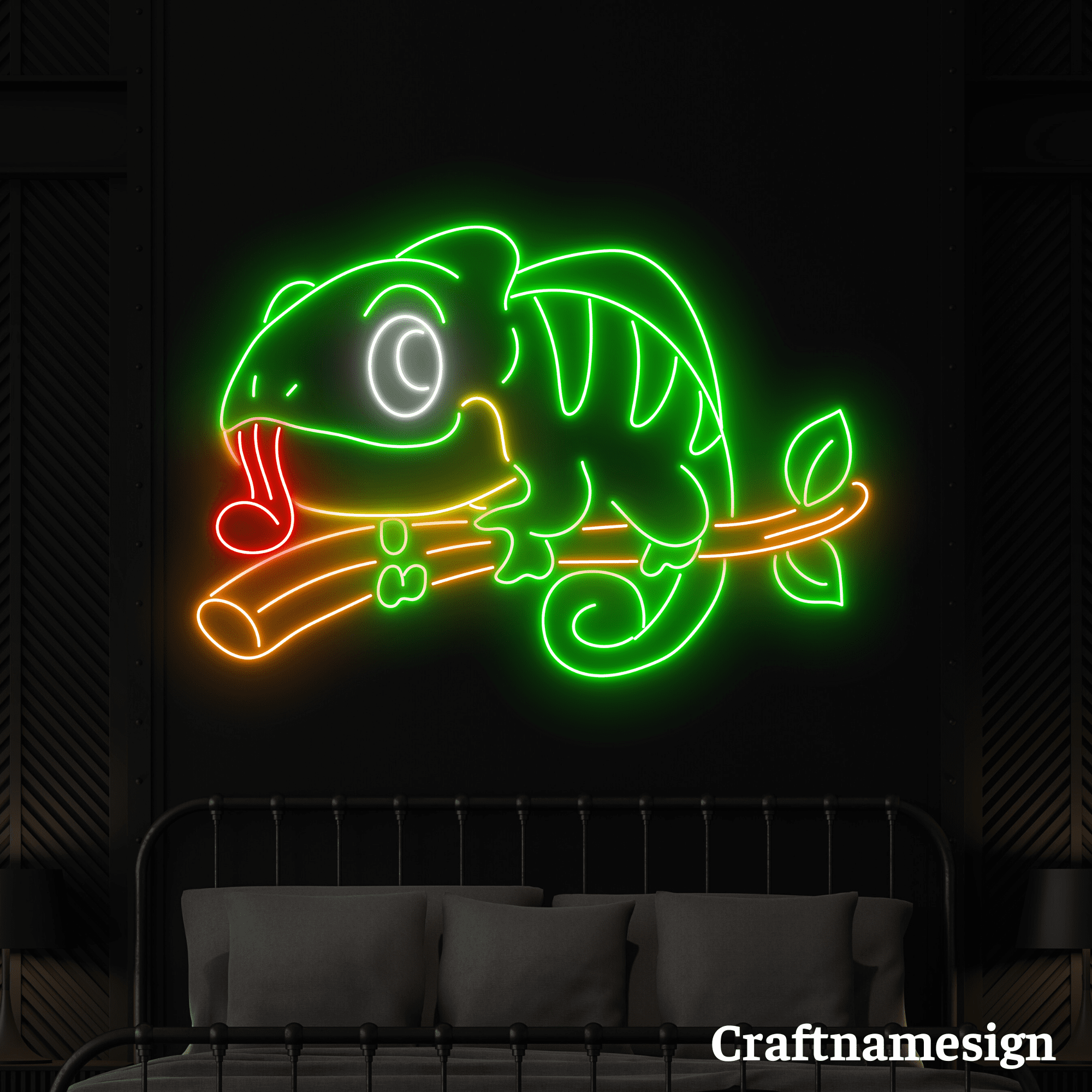 Craftnamesign Gecko Cute Neon Sign for Bedroom Men Cave Animal Shop ...