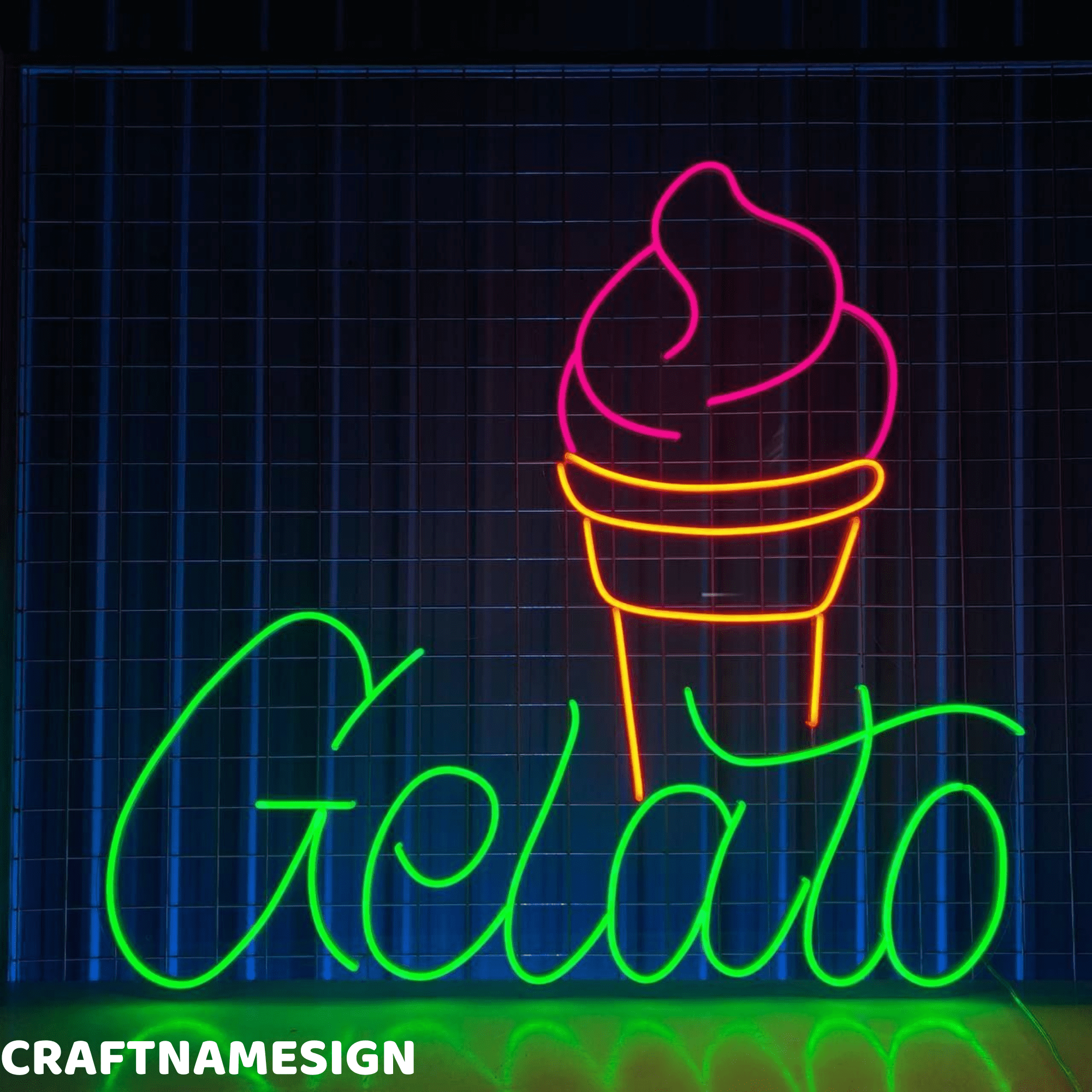 Craftnamesign Gelato Neon Sign, Ice Cream Shop Wall Decor, Ice Cream ...
