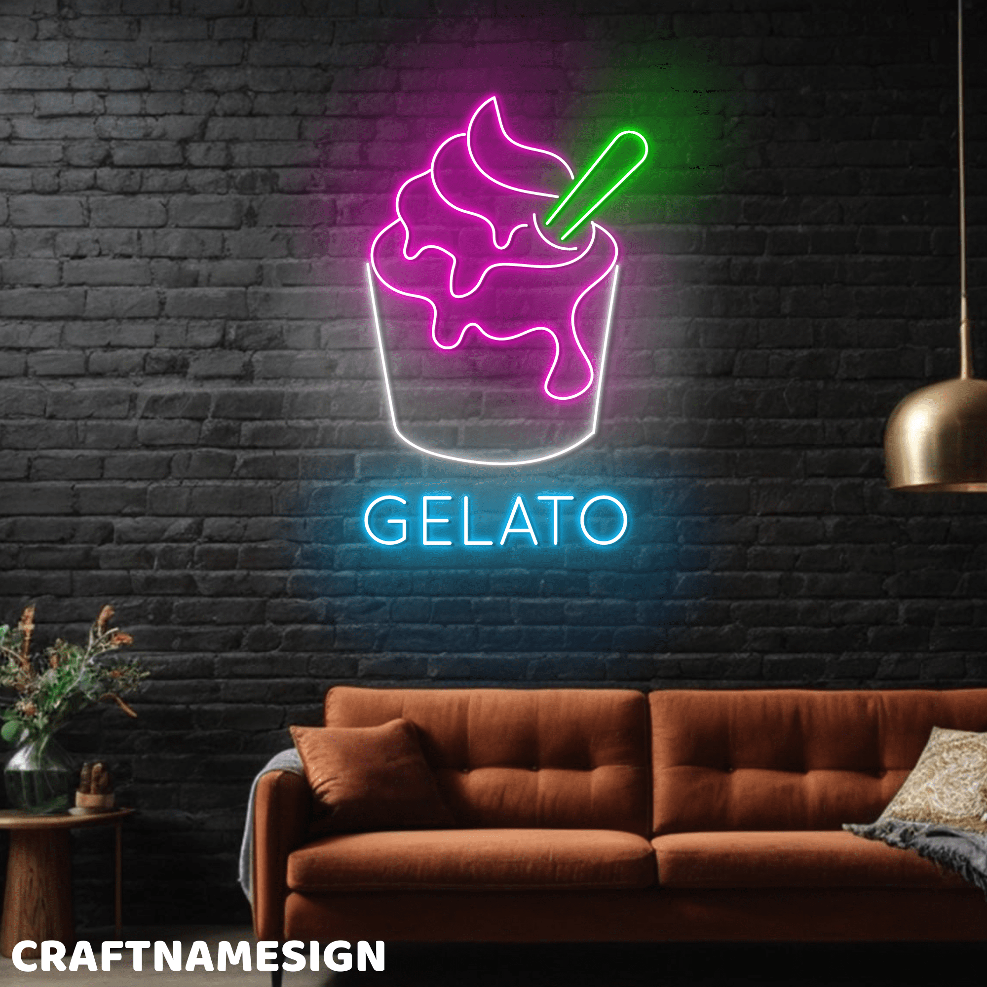 Craftnamesign Gelato Neon Sign, Ice Cream Wall Decor, Open Sign Wall ...
