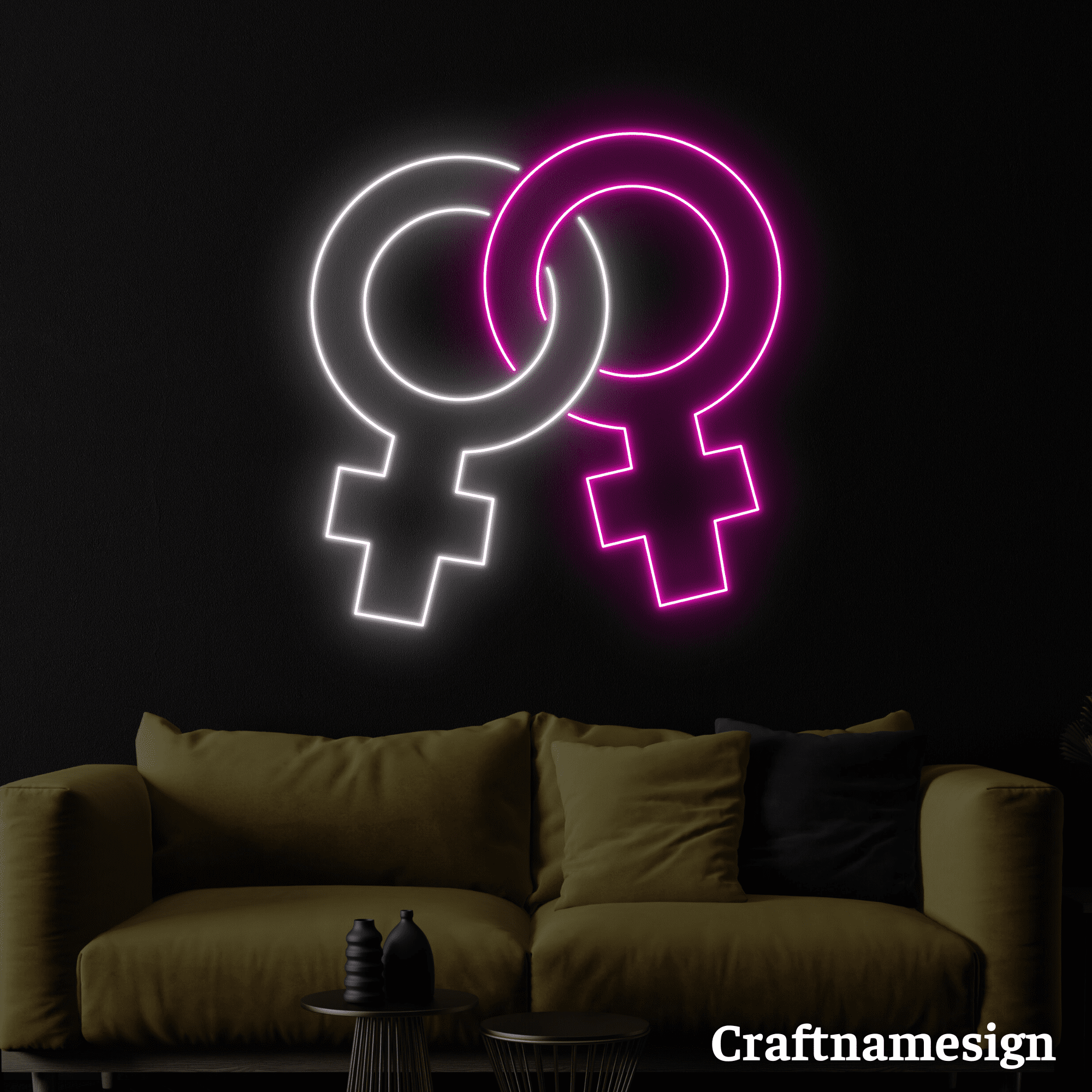 Craftnamesign Gender Symbol of Women Neon Sign for Bar Club Bedroom ...