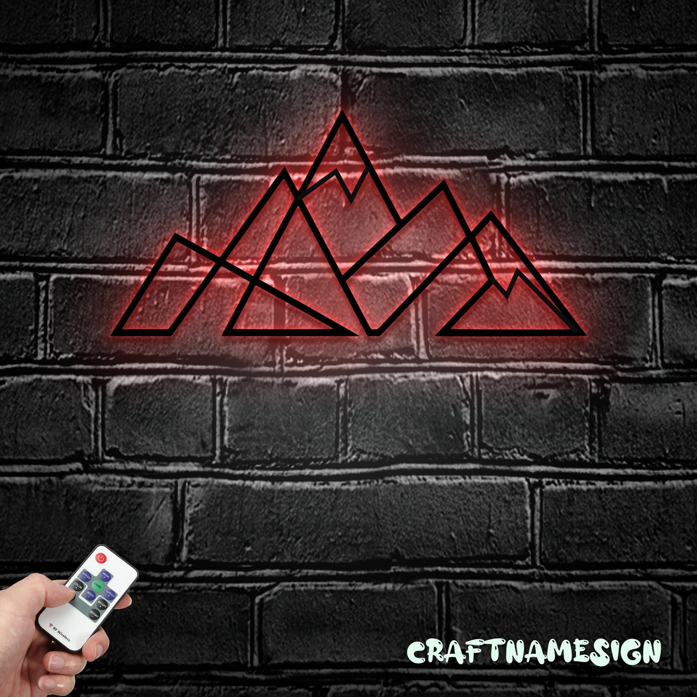 Craftnamesign Geometric Nature Mountain Metal Wall Art, Hill Large ...