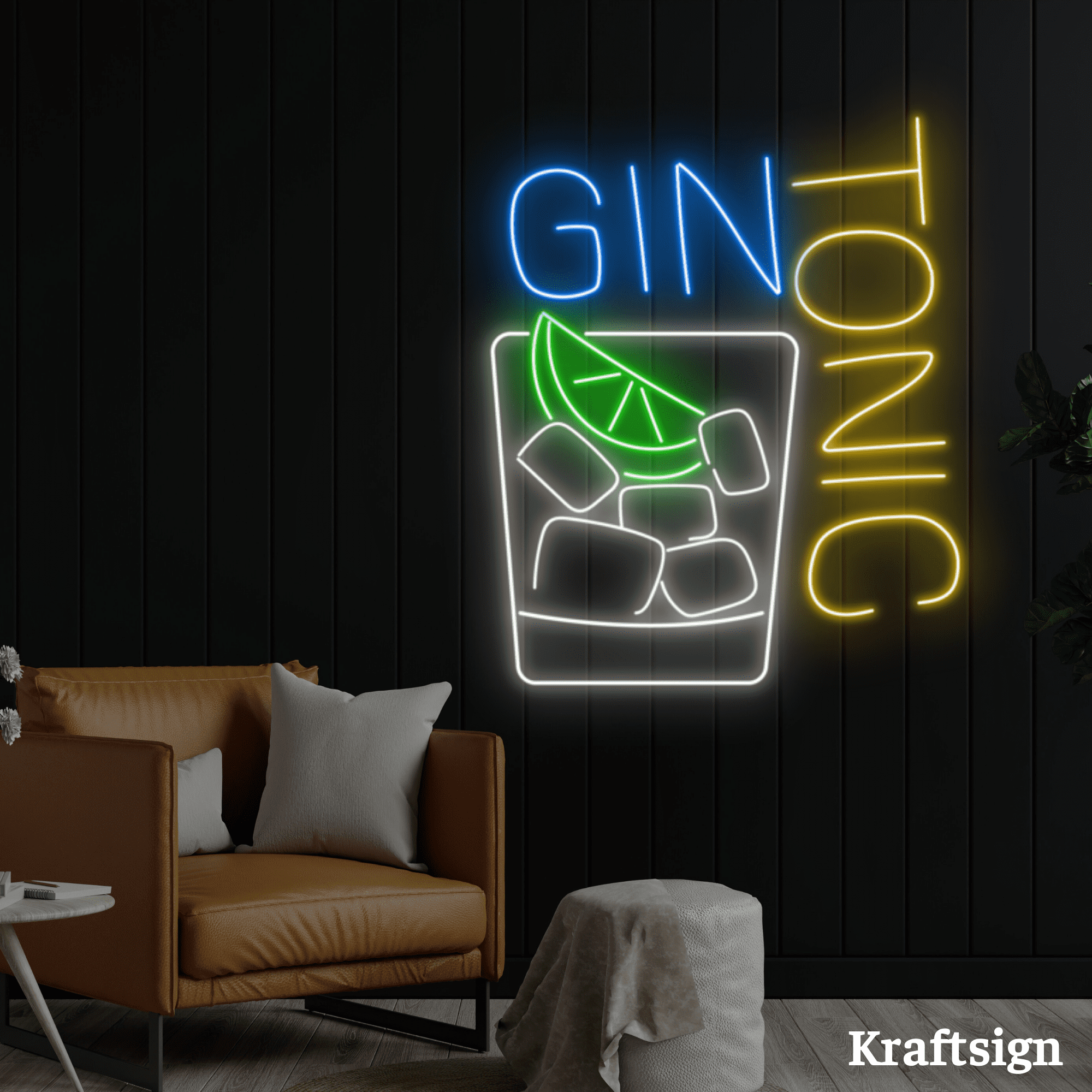 Craftnamesign Gin Tonic Neon Sign, Bar Club Decor, Cocktail LED Signage ...