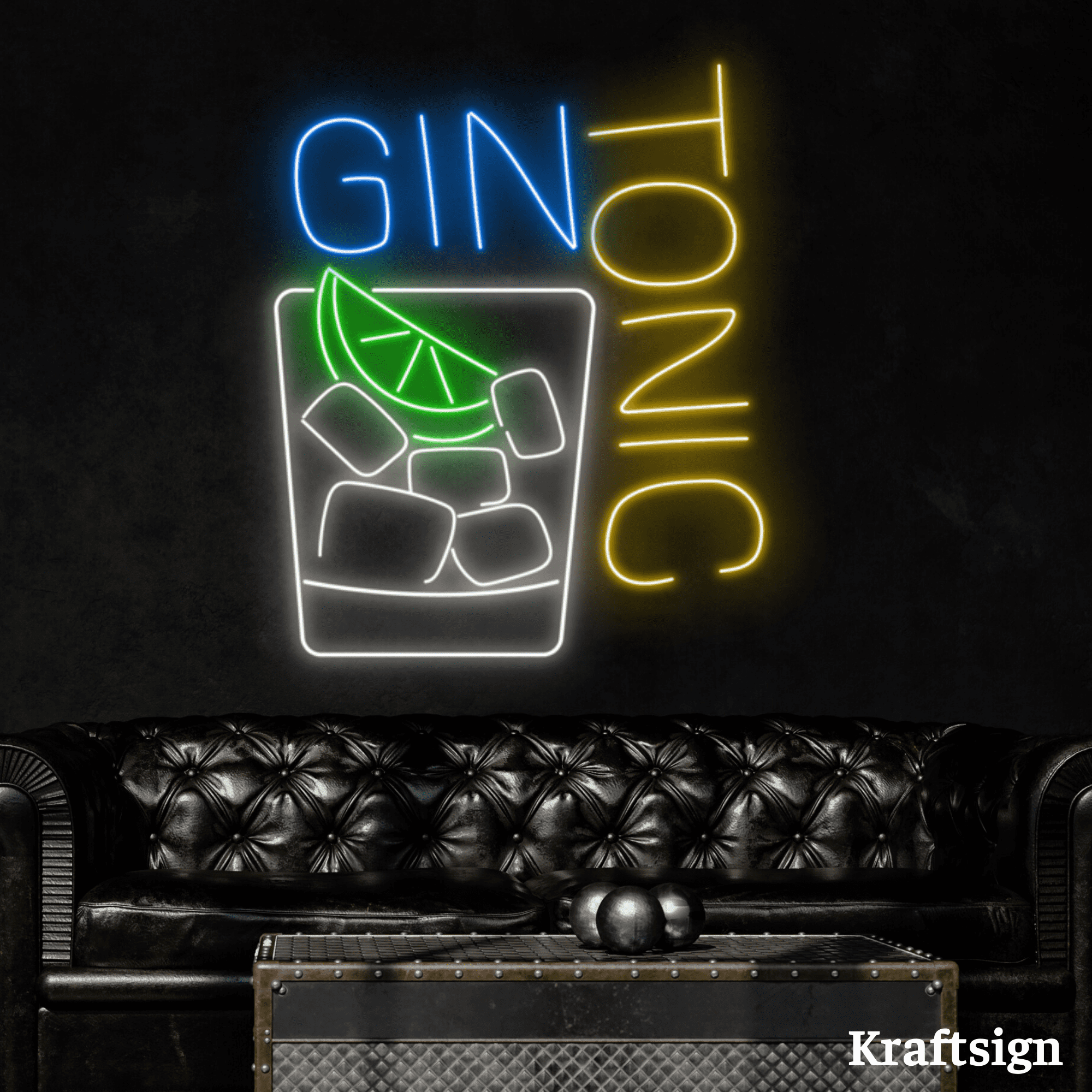 Craftnamesign Gin Tonic Neon Sign, Bar Club Decor, Cocktail LED Signage ...