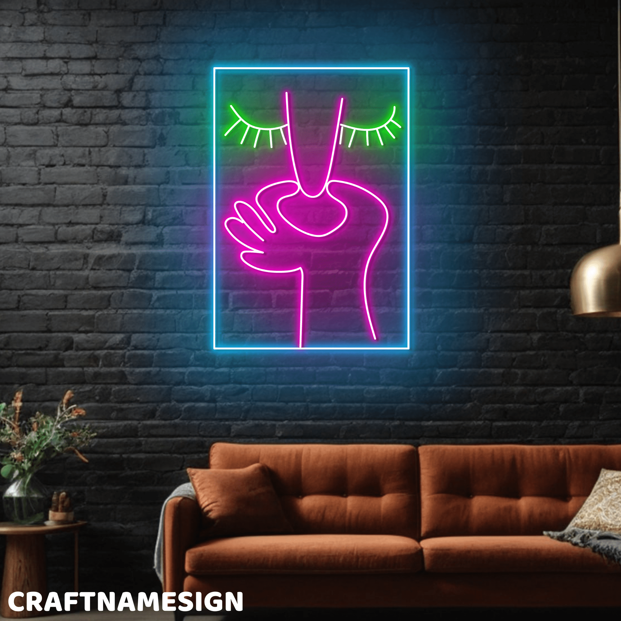 Craftnamesign Girl Holds Nose Neon Light For Wall Decor, Hotel LED Wall ...