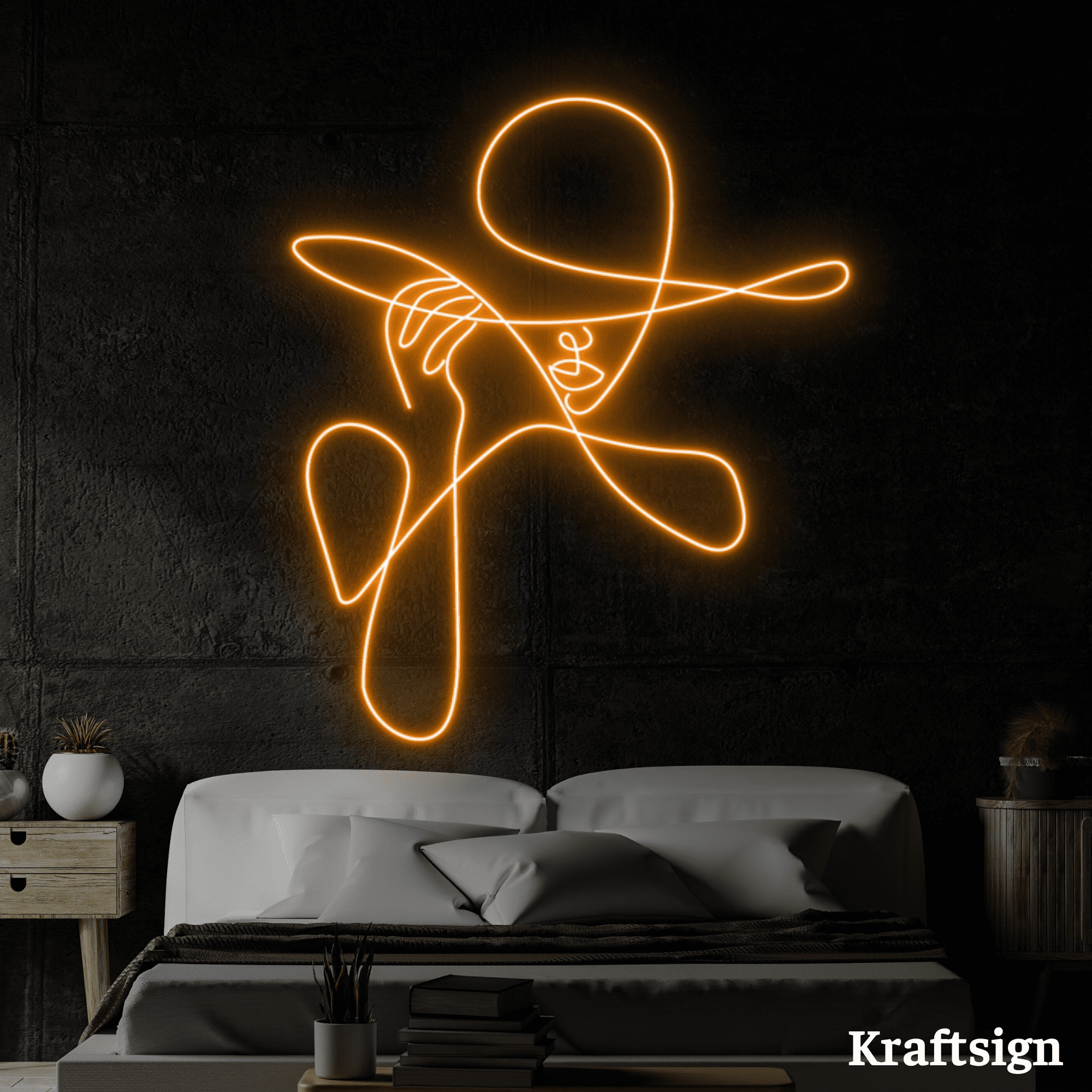 Craftnamesign Girl Line Art Neon LED Sign, Girl Room Decor, Gifts For ...