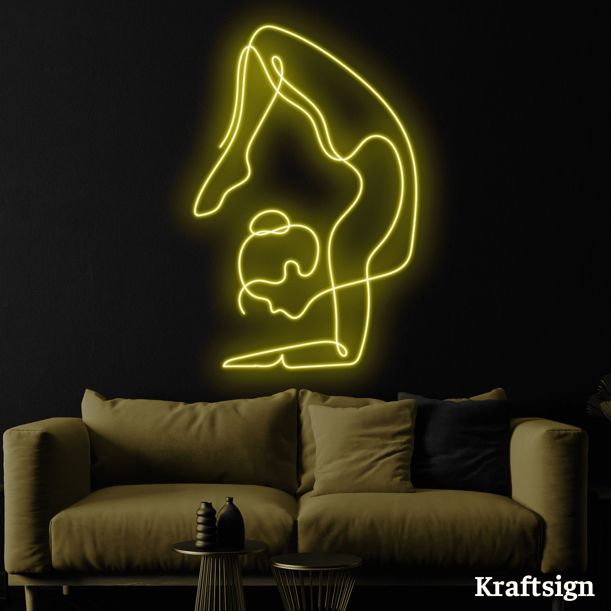 Craftnamesign Girl Pose Yoga Neon Sign, Yoga Club Decor, Yoga Class LED ...