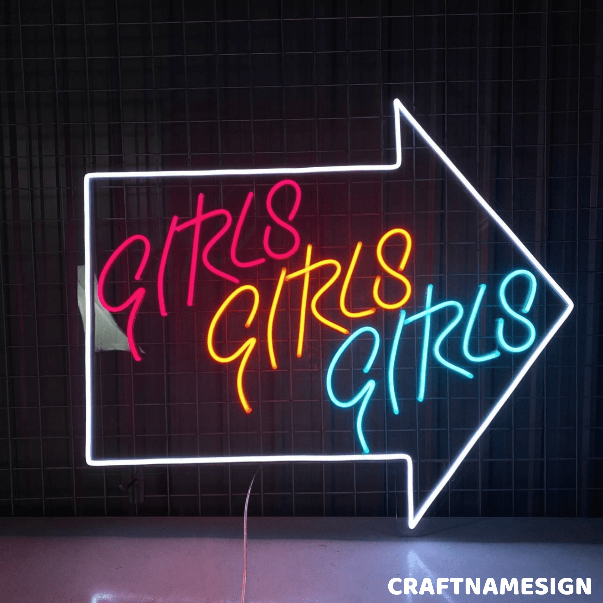 Craftnamesign Girls Girls Girls Neon Light For Girl Club Decor, Open ...