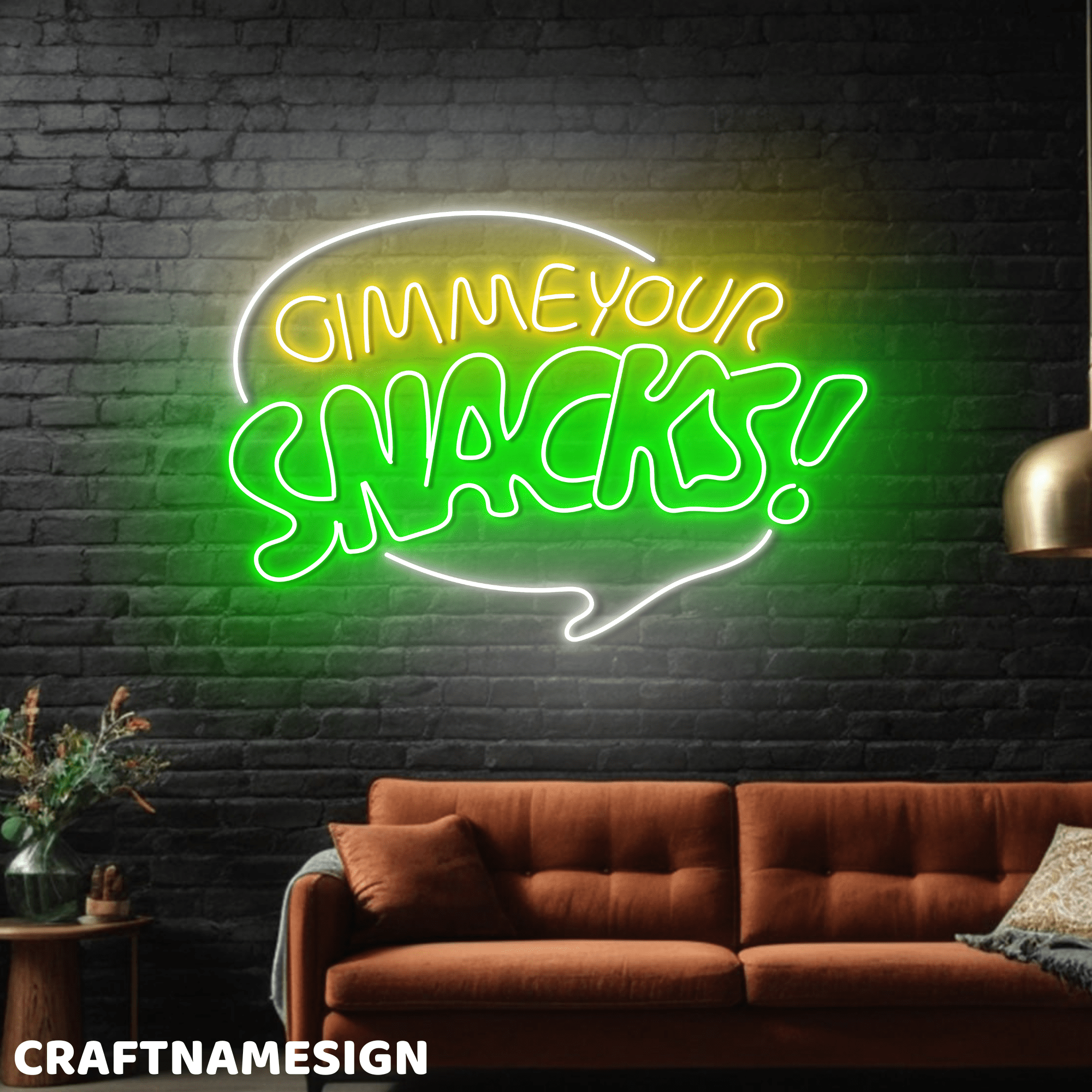 Craftnamesign Give Me Your Snacks Neon Sign For Snack Shop Kitchen Wall ...