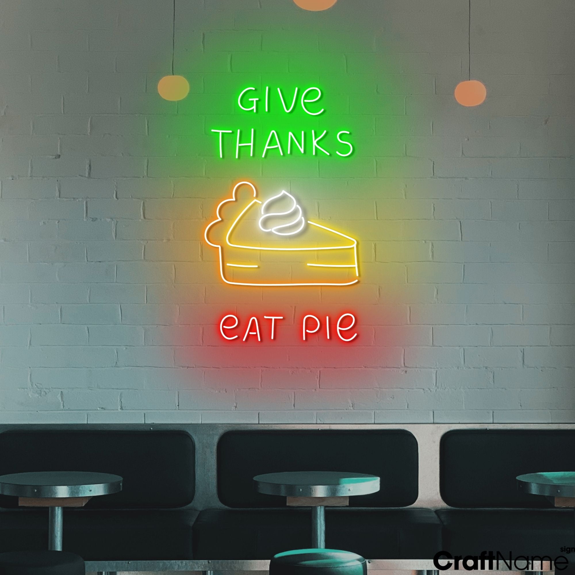 Craftnamesign Give Thanks Eat Pie LED Light, Pumpkin Pie Sign ...