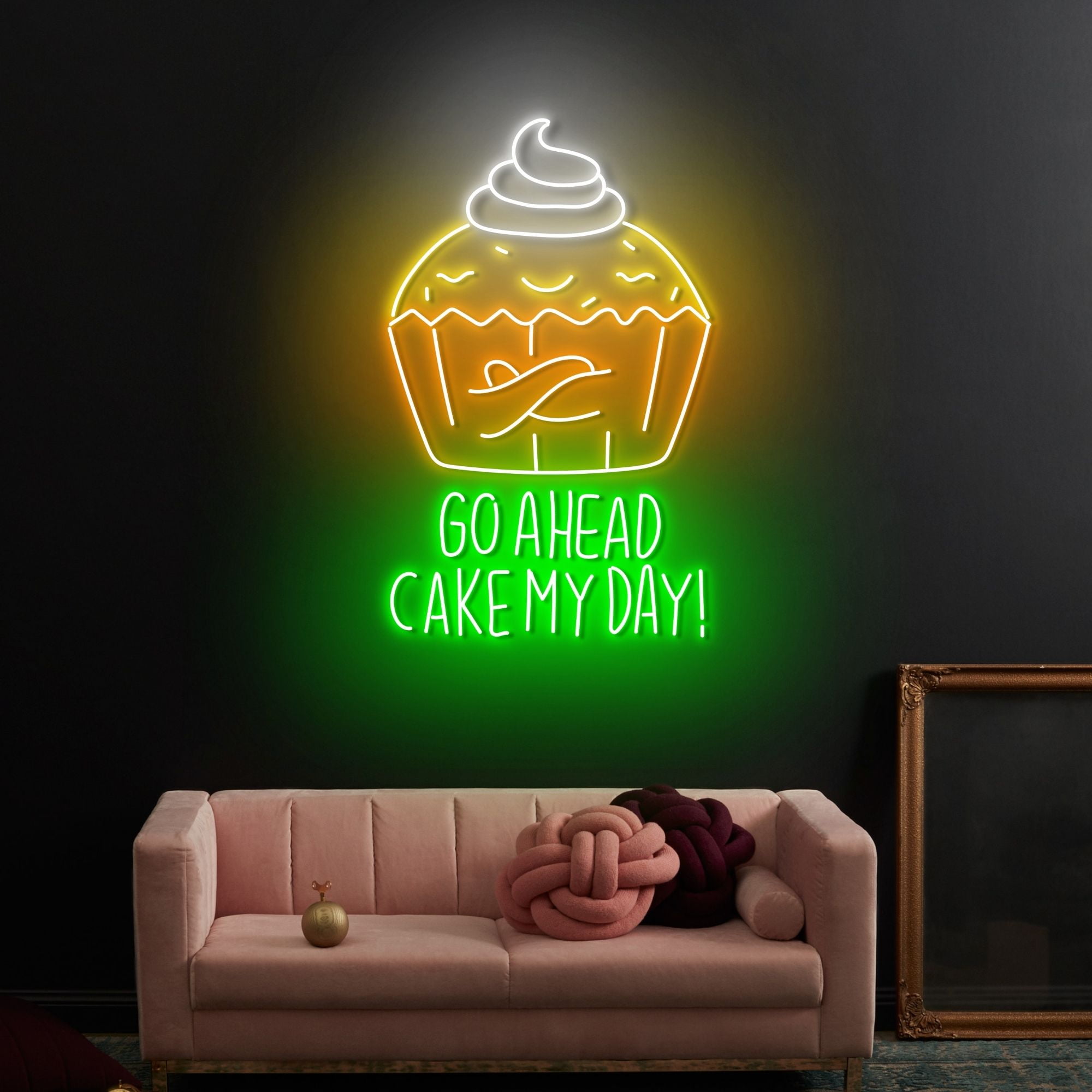 Craftnamesign Go Ahead Cake My Day Neon Signboard, Cake Shop Wall Art ...