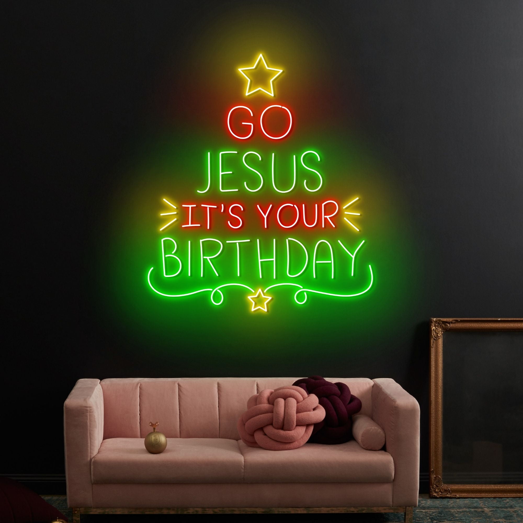 Craftnamesign Go Jesus It's Your Birthday Neon Sign, Jesus Birthday LED ...