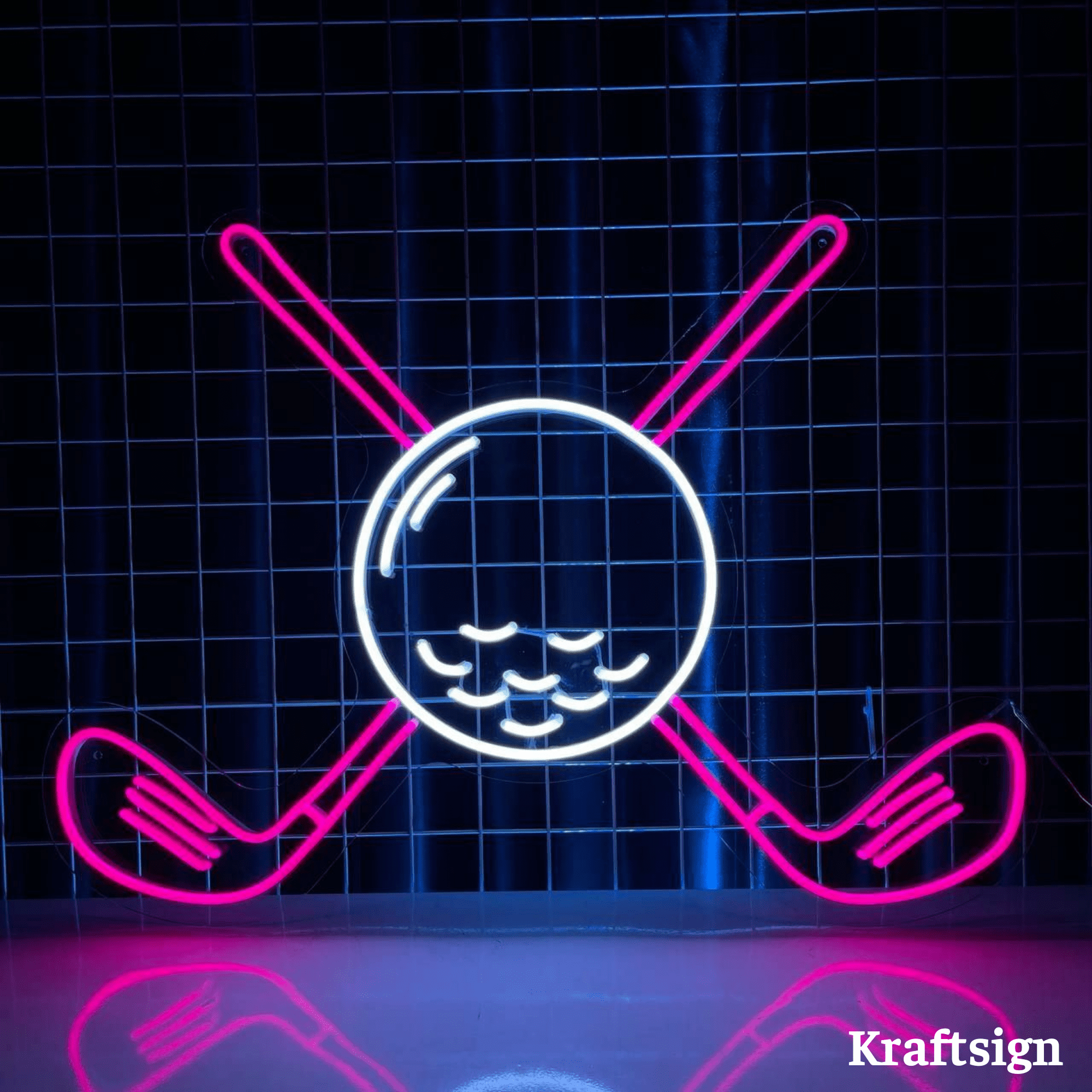 Craftnamesign Golf Clubs Ball Neon Sign, Golf Club Decor, Golf Shop ...