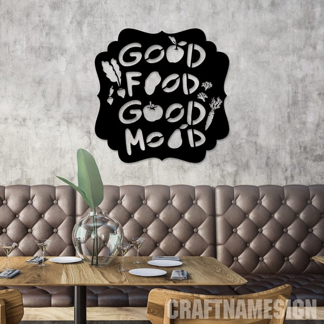 Craftnamesign Good Food Good Mood Metal LED Lights, Custom Shop Name ...