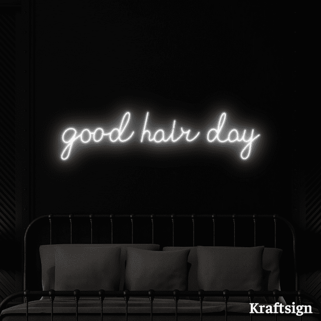 Craftnamesign Good Hair Day Neon Sign, Hair Salon Sign, Barber Shop ...
