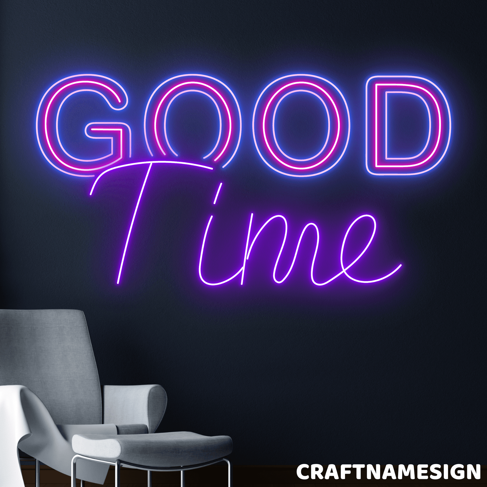 Craftnamesign Good Time Neon Sign, Bedroom Wall Art, Coffee Shop Wall ...