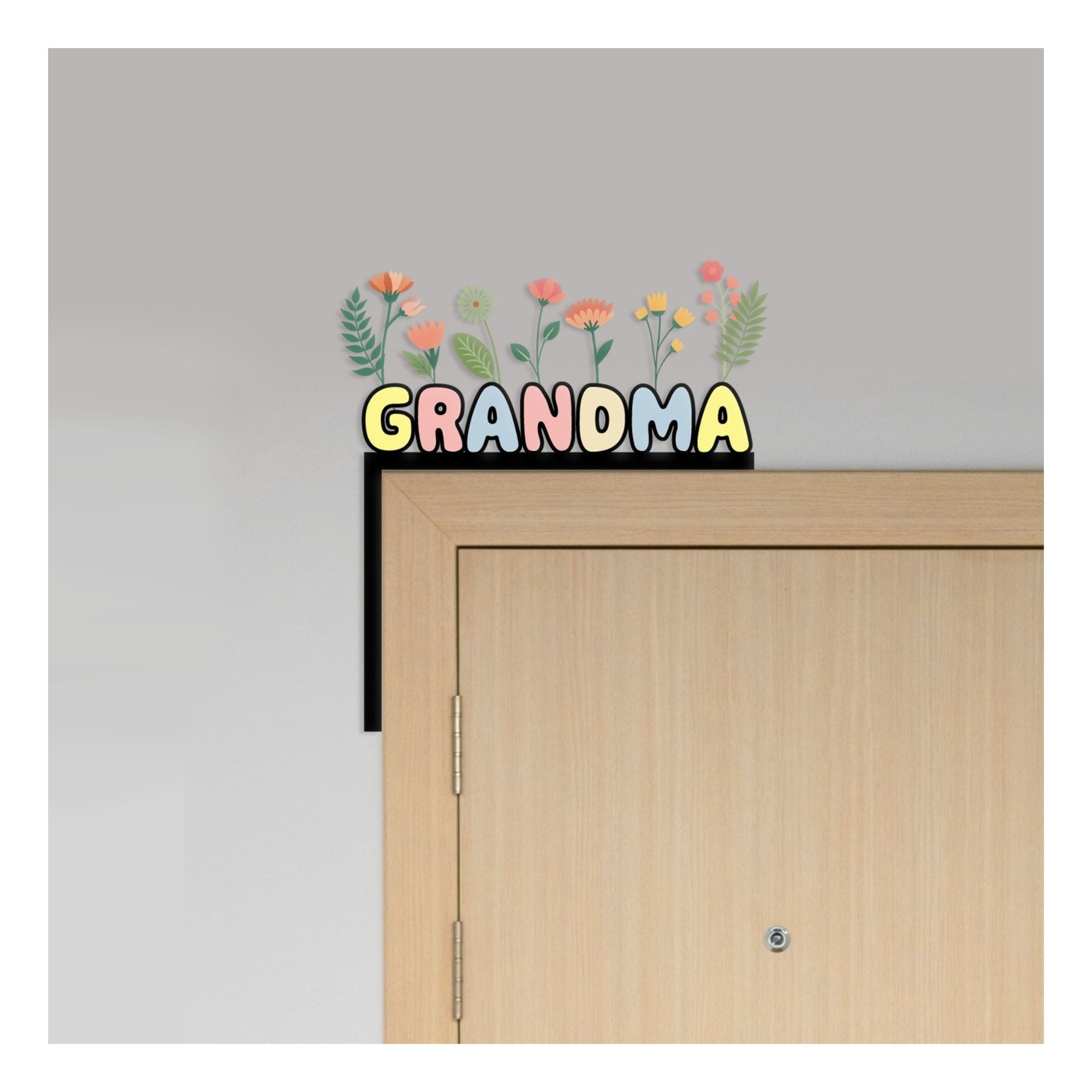 Craftnamesign Grandma Flower Metal Door Corner, House Door Corner Frame ...