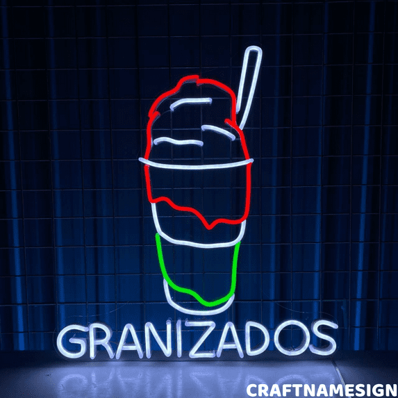 Craftnamesign Granizados Neon Sign, Spanish Drink Wall Art, Open Sign ...
