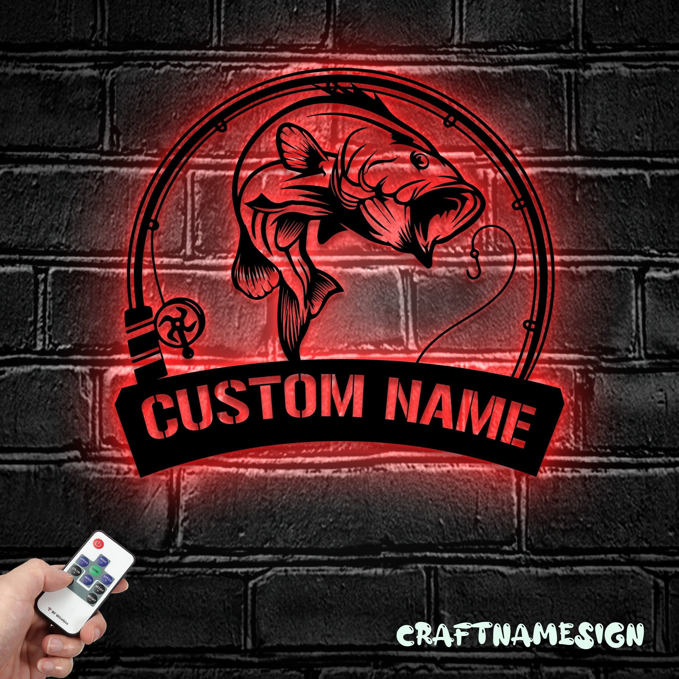 Craftnamesign Great Wave Metal Wall Art Led Light, Great Wave Metal ...