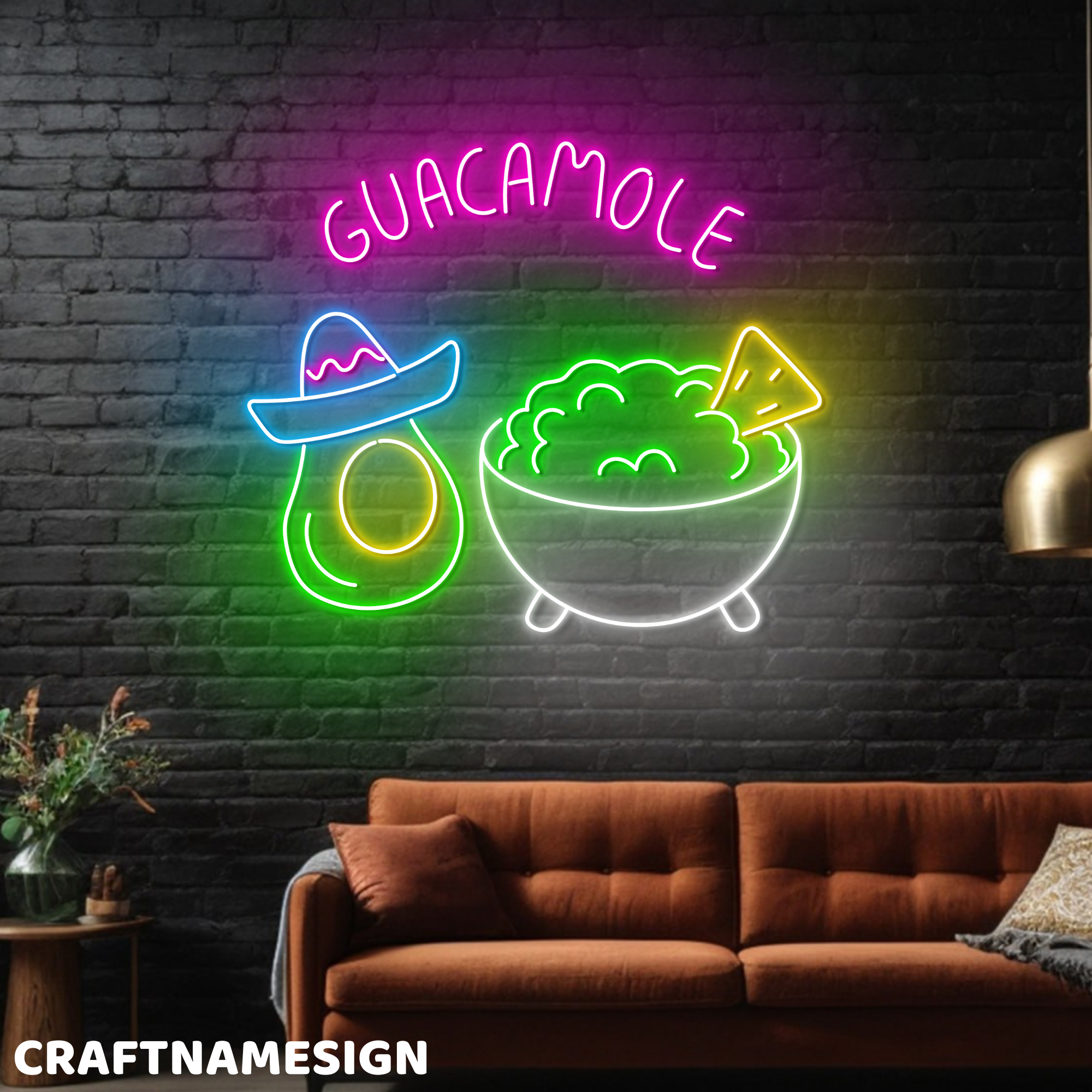 Craftnamesign Guacamole Neon Light For Mexican Nachos Restaurant Wall ...