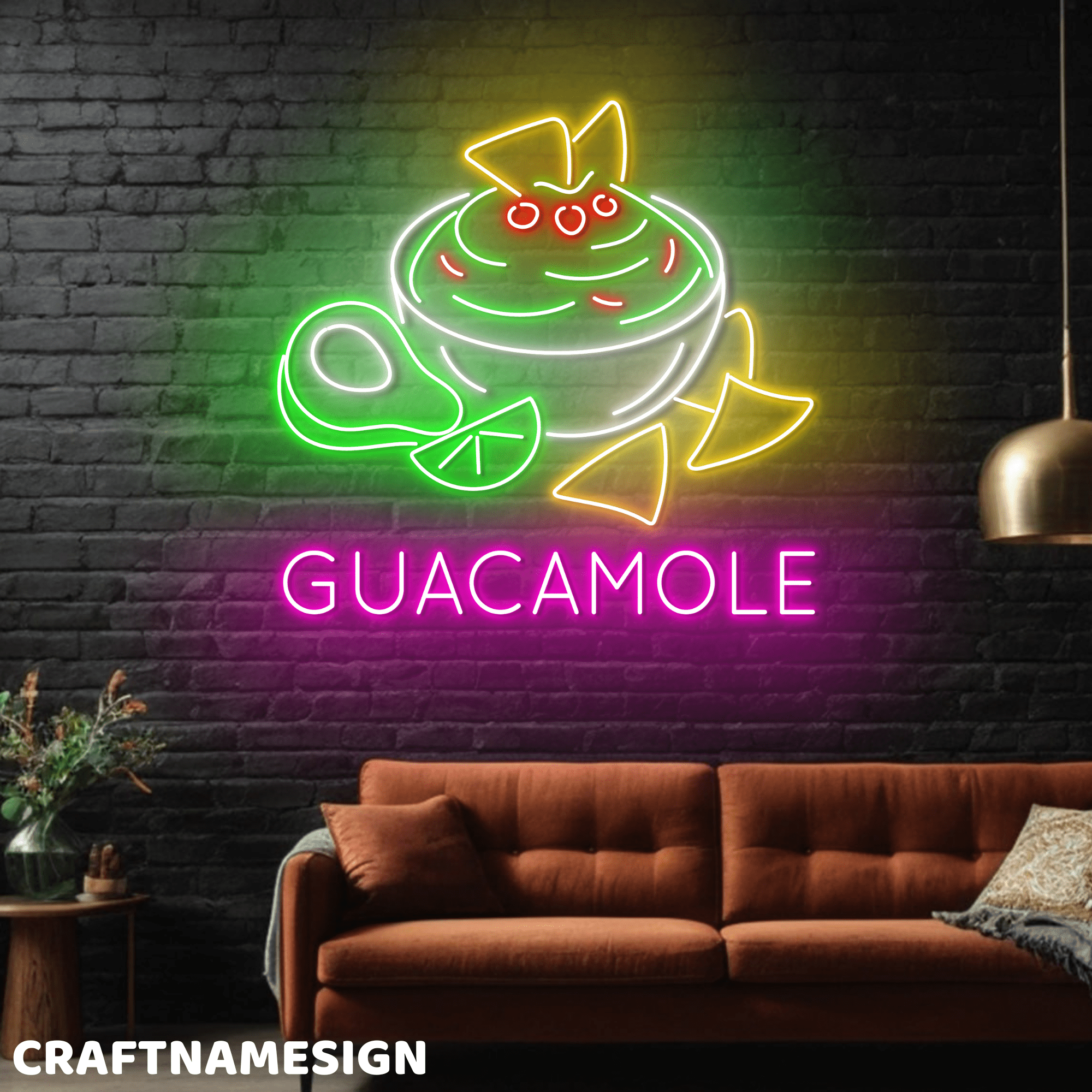 Craftnamesign Guacamole Neon Sign, Mexican Cuisine Wall Art, Restaurant ...