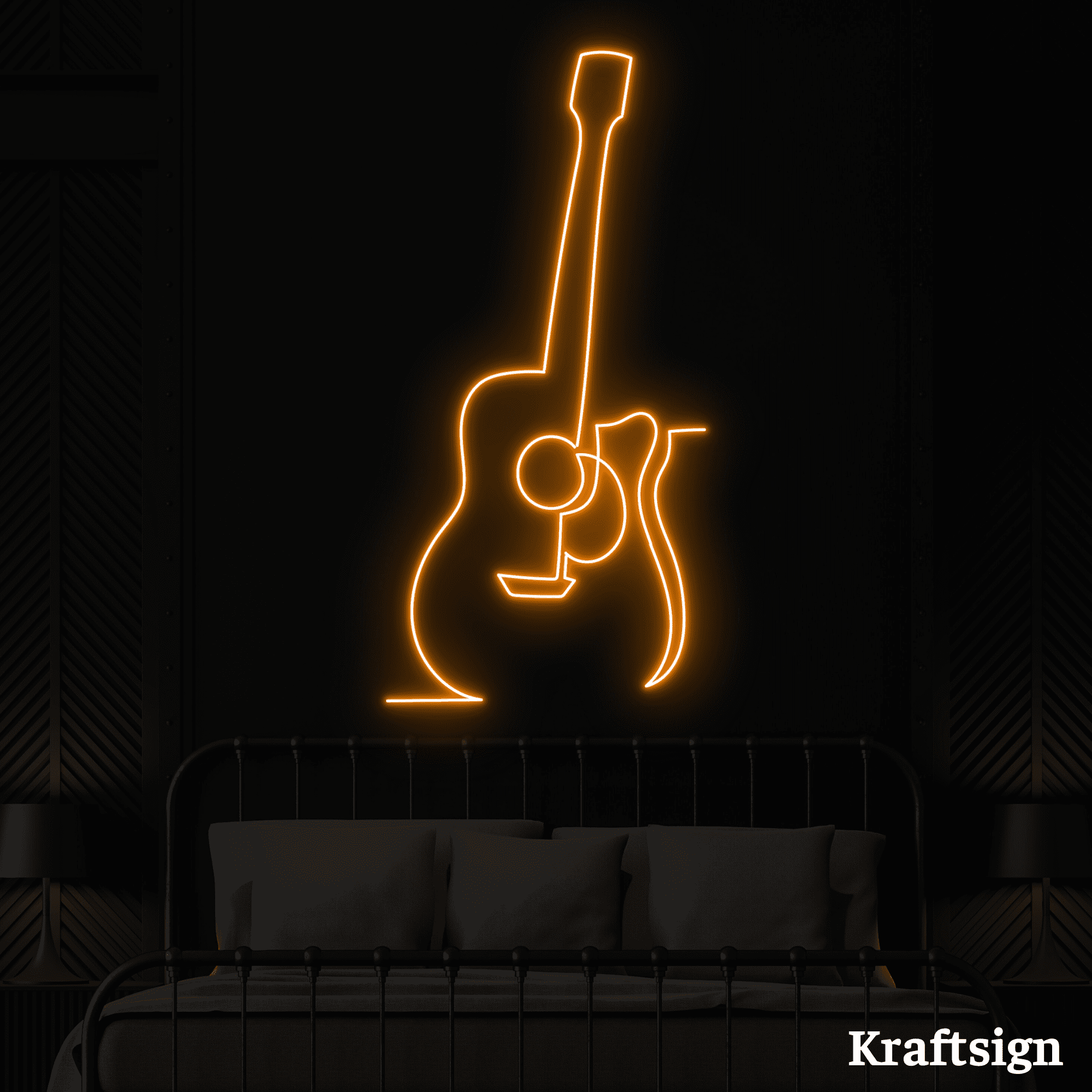 Craftnamesign Guitar Neon Sign, Guitarist Gifts, Guitar Shop LED ...