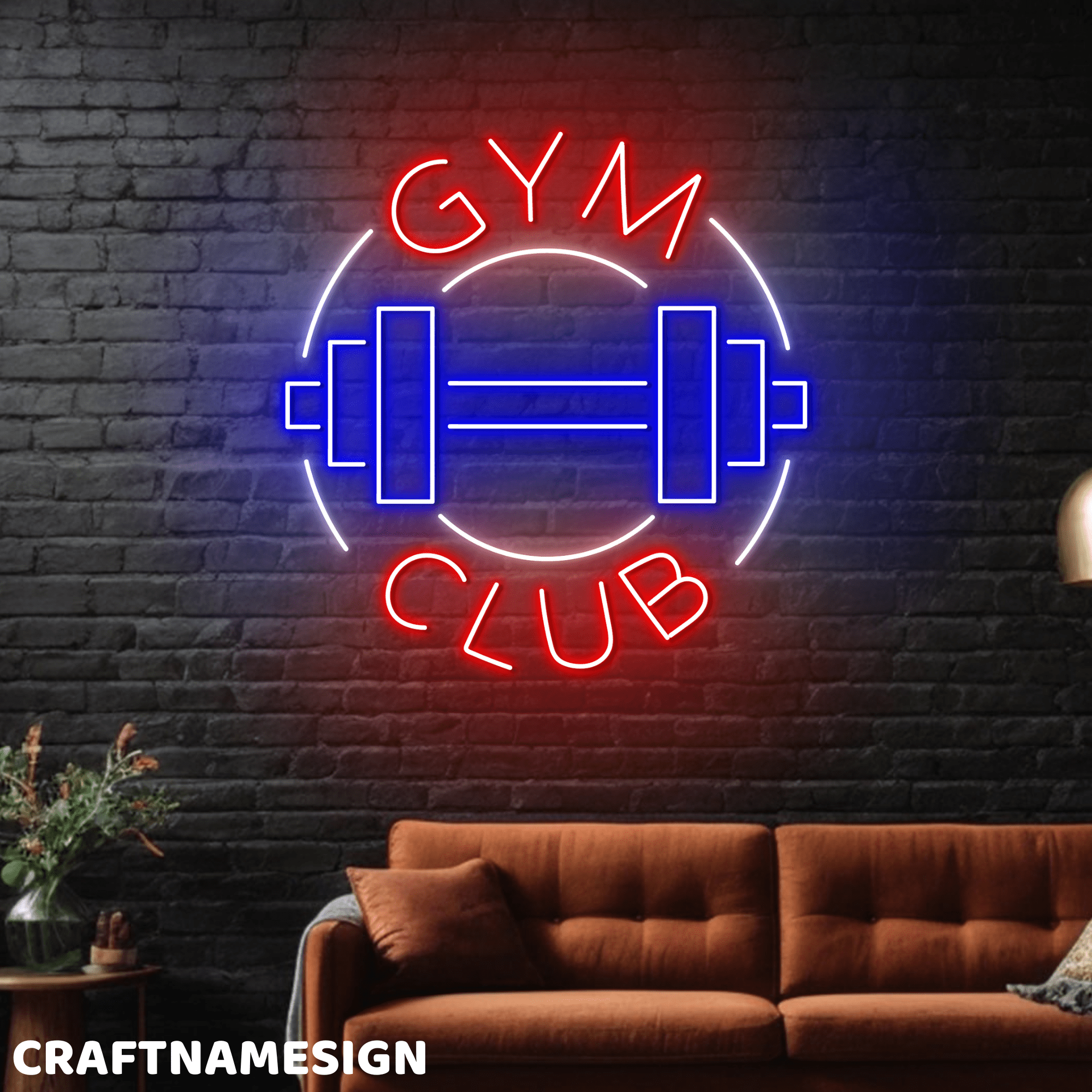 Craftnamesign Gym Club Neon Sign, Fitness Wall Sign, Open Sign Wall ...