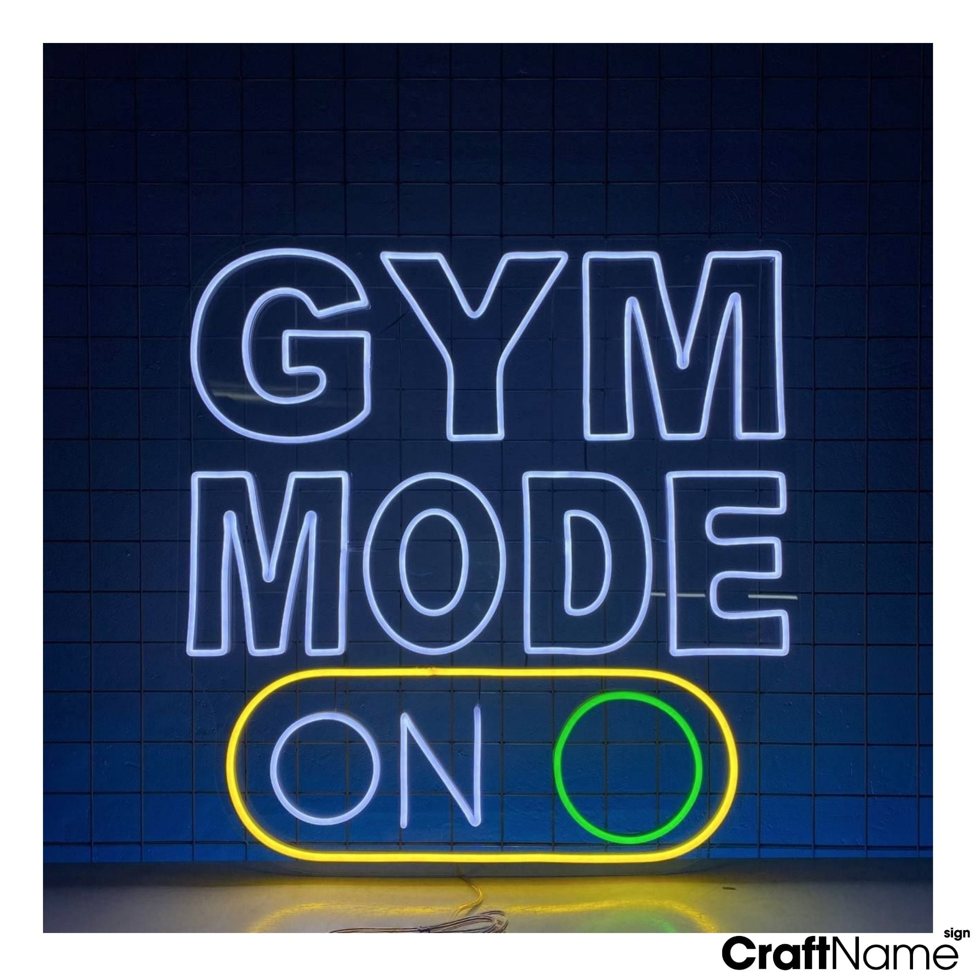 Craftnamesign Gym Mode Neon Light Up, Fitness Club Wall Art, Gym Room ...