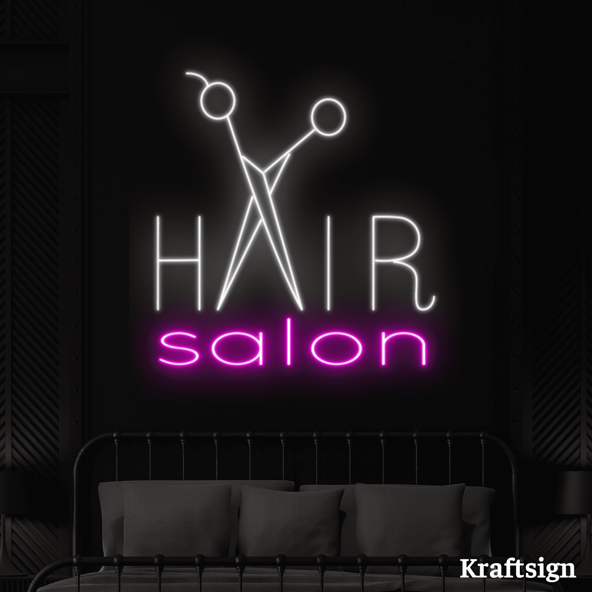 Craftnamesign Hair Salon Neon Sign, Haircut LED Sign, Hair Salon Decor ...