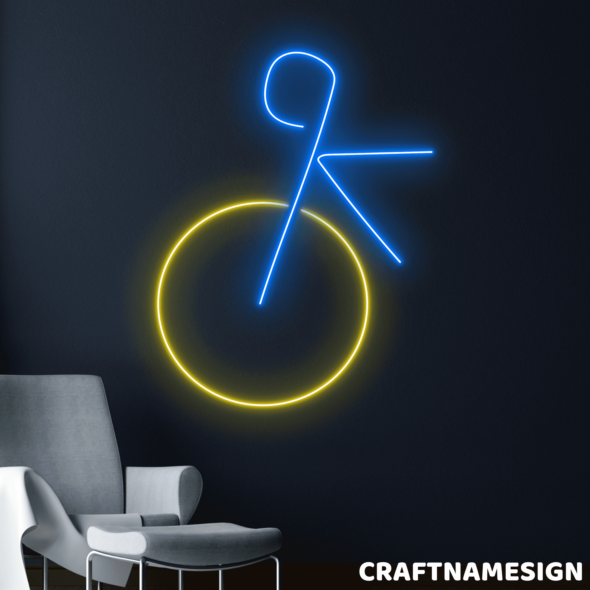 Craftnamesign Half Bike Neon Sign, Bicycle Wall Decor, Minimalist Bike ...
