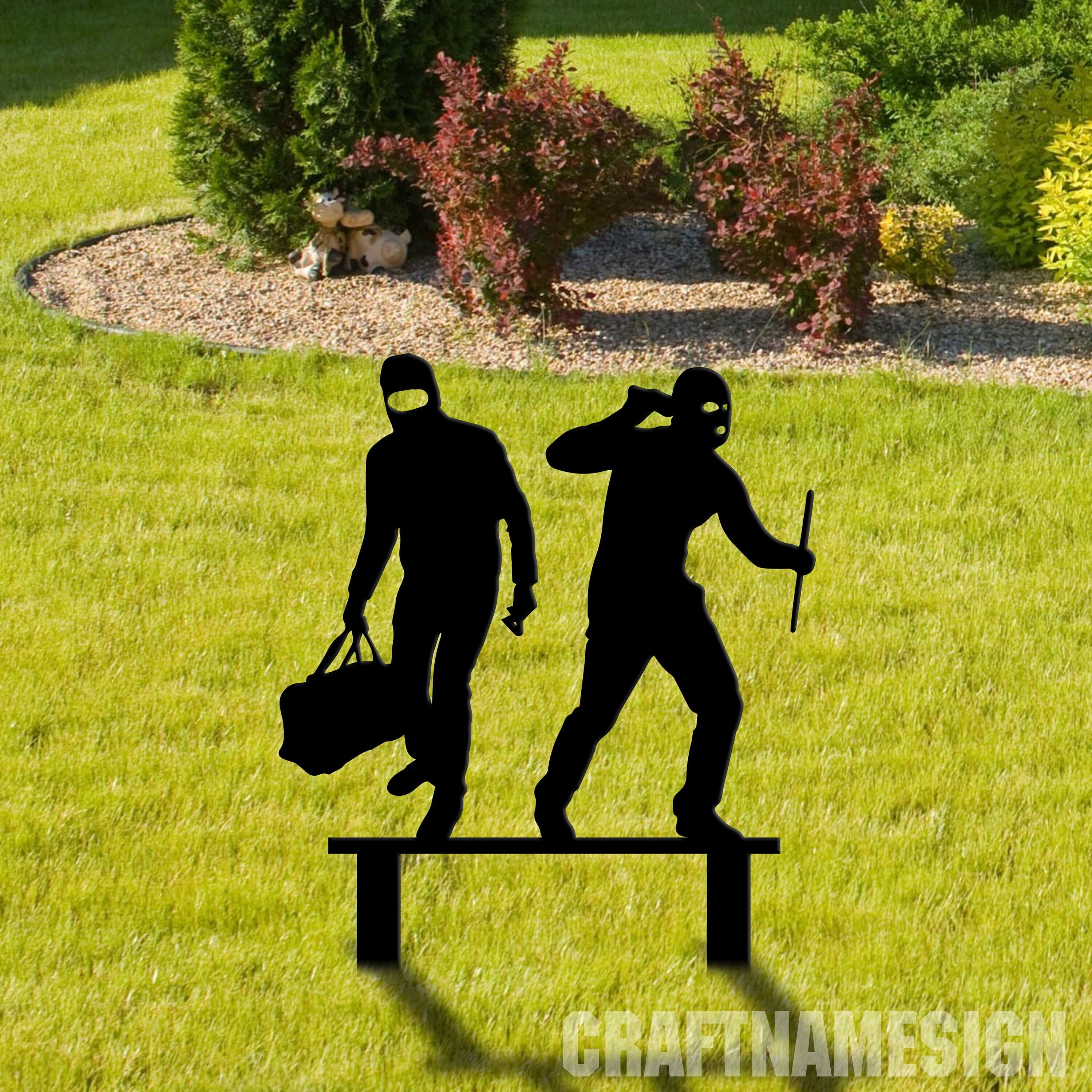 Craftnamesign Halloween Thief Criminal Yard Signs with Stakes ...