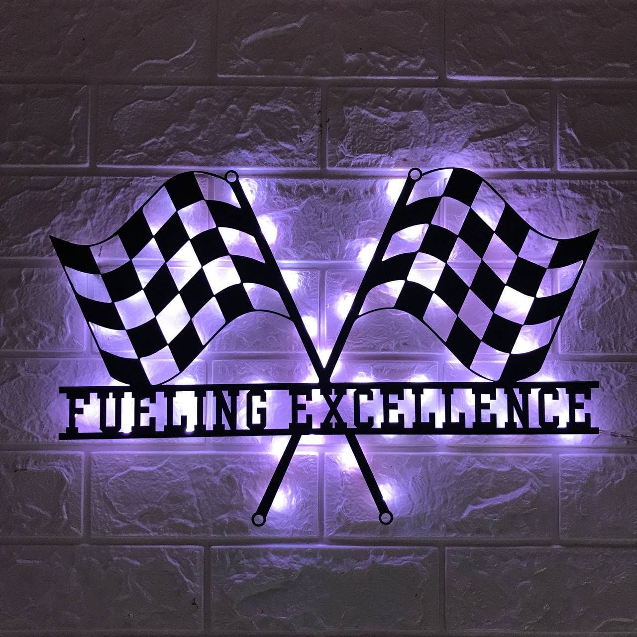 Craftnamesign Custom Start Finish Racing Flag Metal Sign LED Light ...