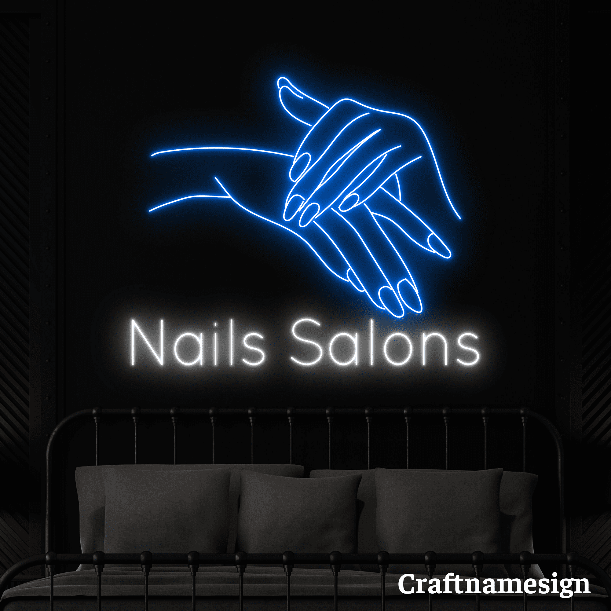 Craftnamesign Hand Girl Neon Sign for Nails Salons Room Studio Wall ...