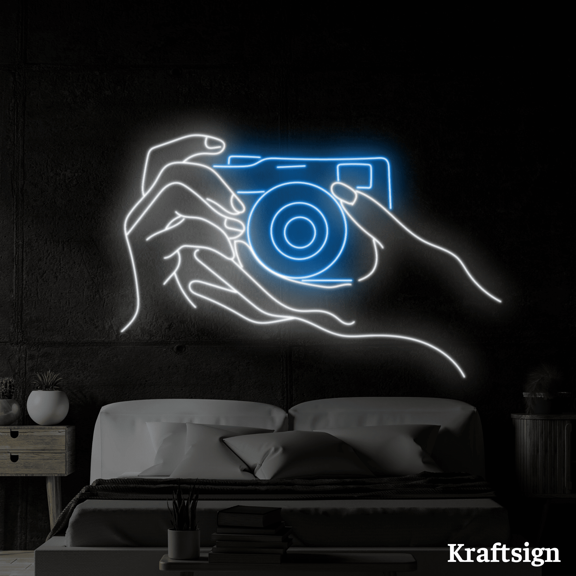 Craftnamesign Hand Hold Camera Neon Sign, Camera Studio Decor, Camera ...
