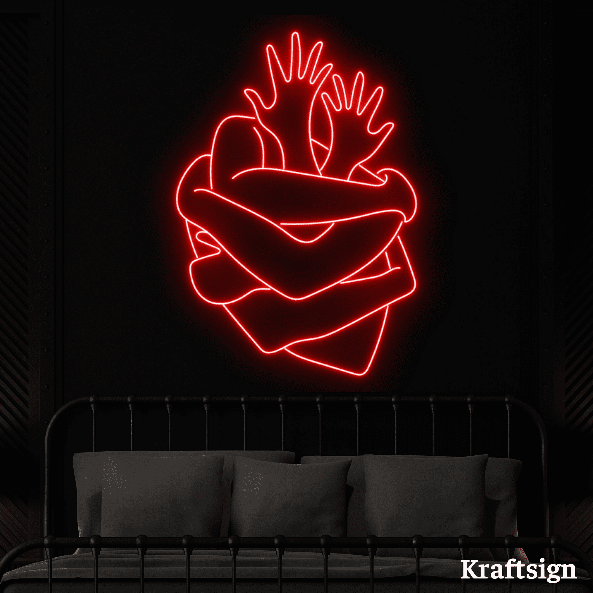Craftnamesign Hand Hold Heart Neon Sign, Abstract Art Decor, Room Decor - Walmart.com
