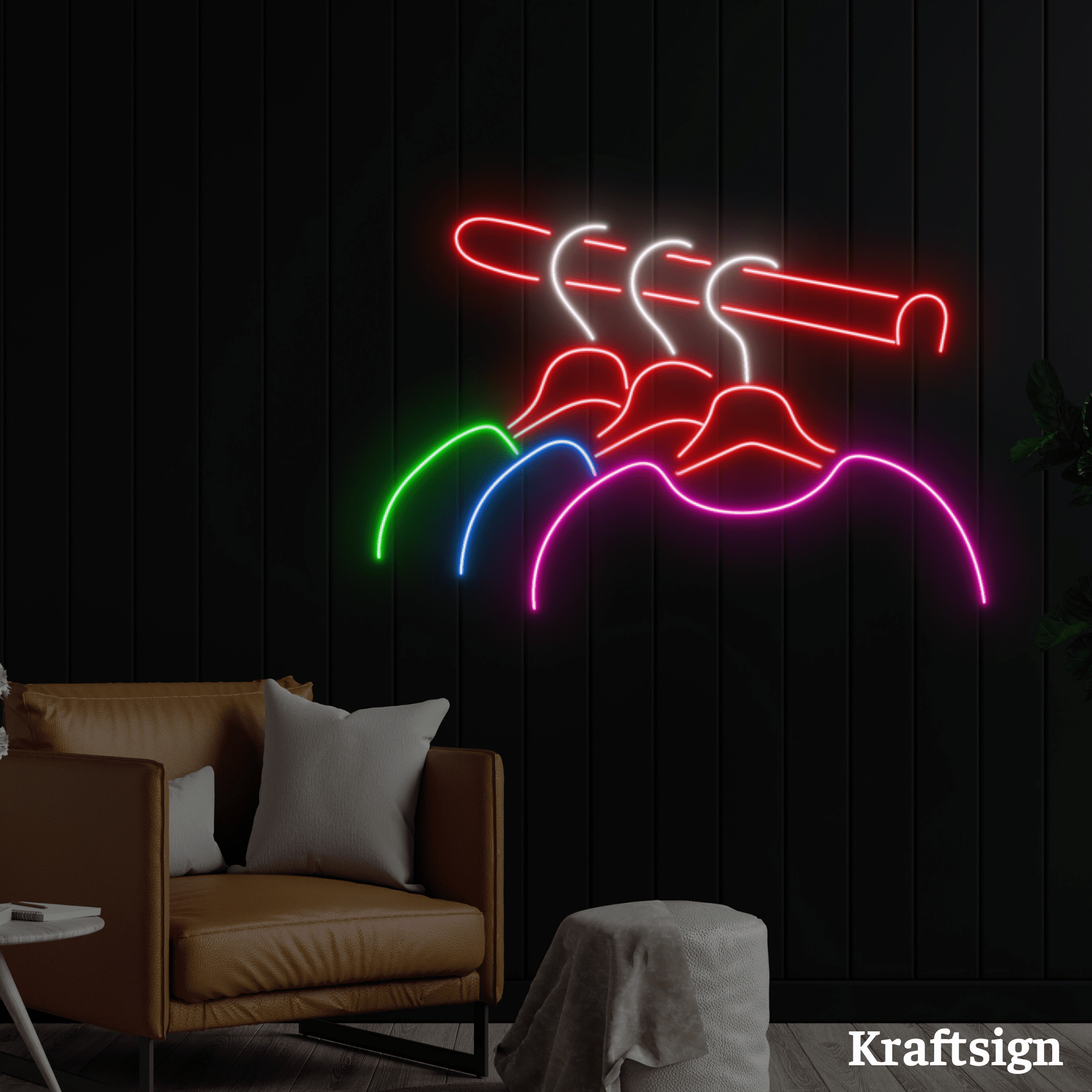 Craftnamesign Hanger Mockup Neon Sign Clothes Shop Decor Bedroom Wall