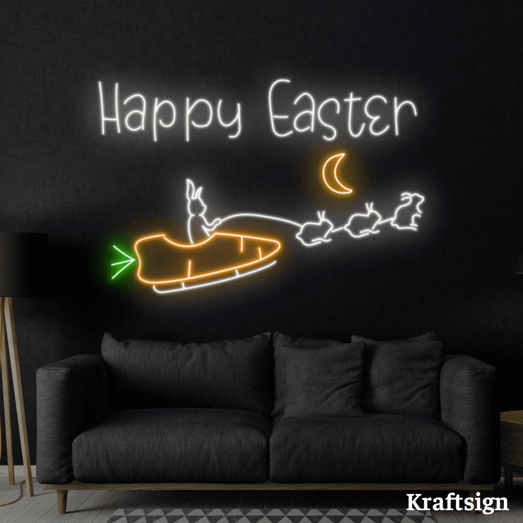 Craftnamesign Happy Easter LED Neon Sign, Easter Day Decor, Kid Room ...