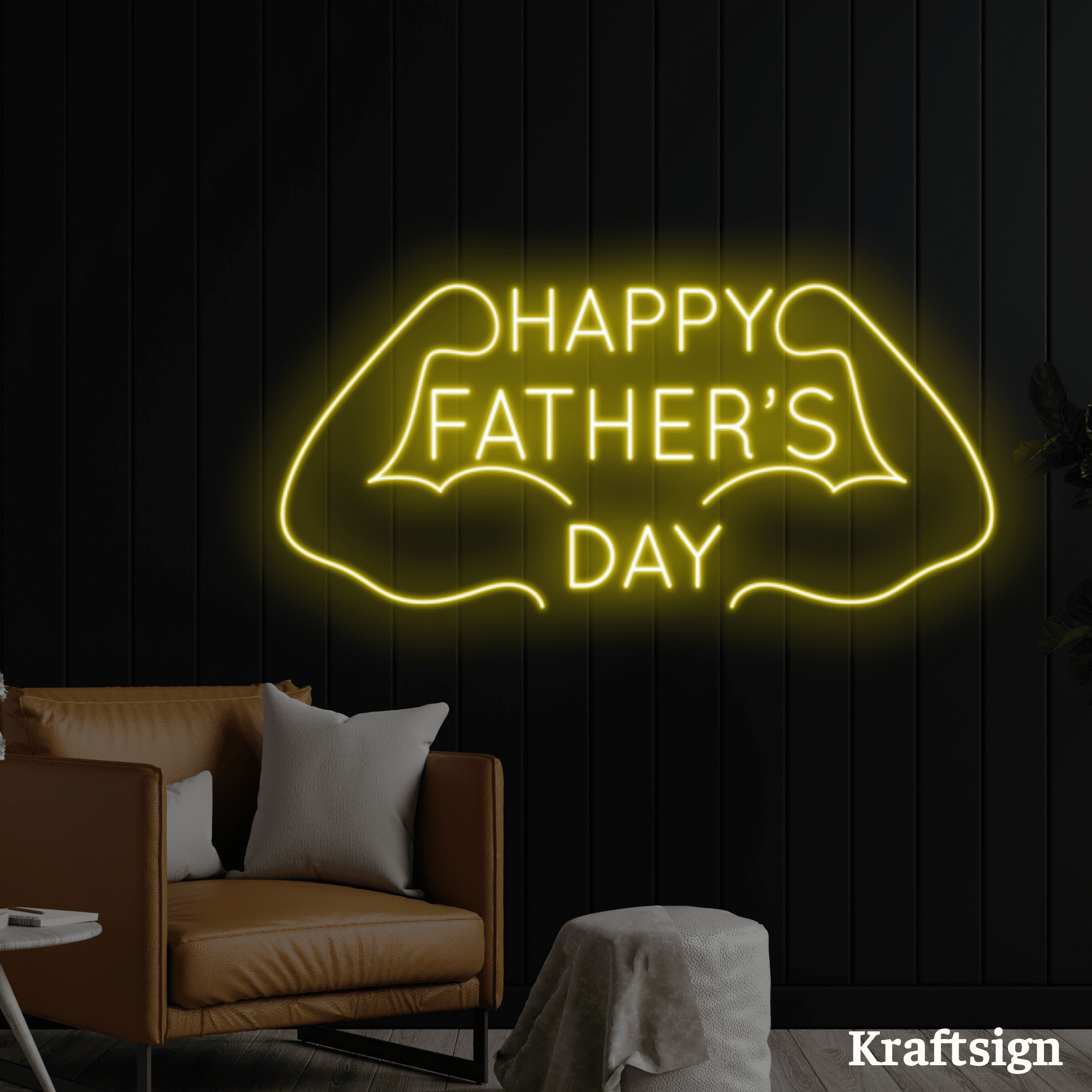 Craftnamesign Happy Father Day Neon Sign, Gymer Gifts, Father Day Decor ...