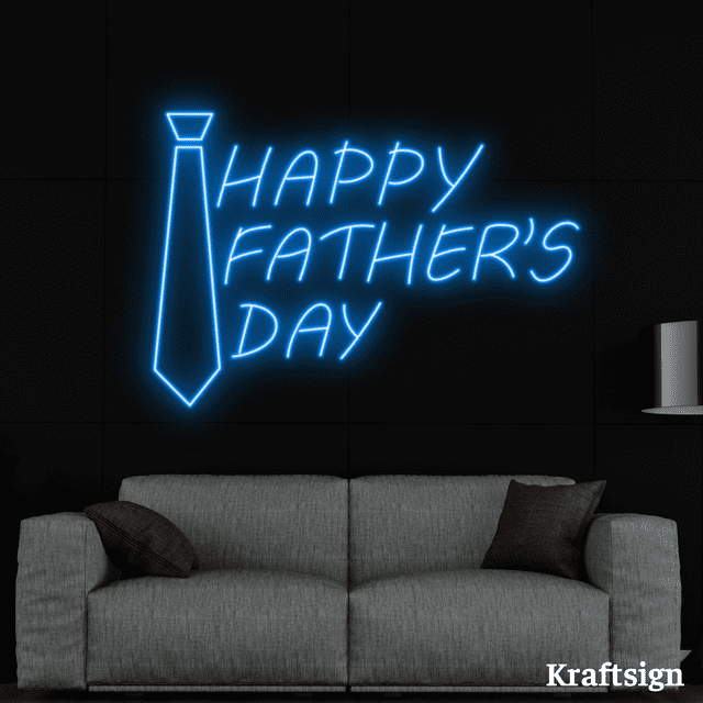 Craftnamesign Happy Father's Day Neon LED Sign, Dad Gifts, Bedroom ...