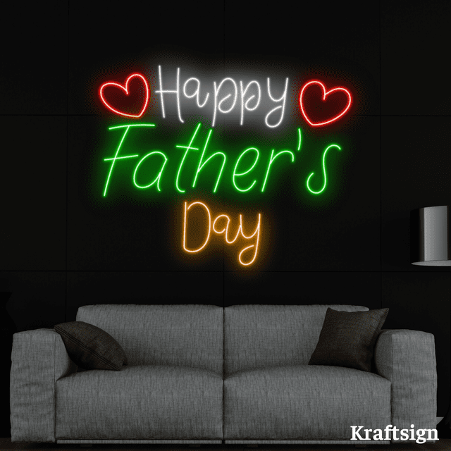Craftnamesign Happy Father's Day Neon Sign, Dad Gifts, Father Day Decor ...