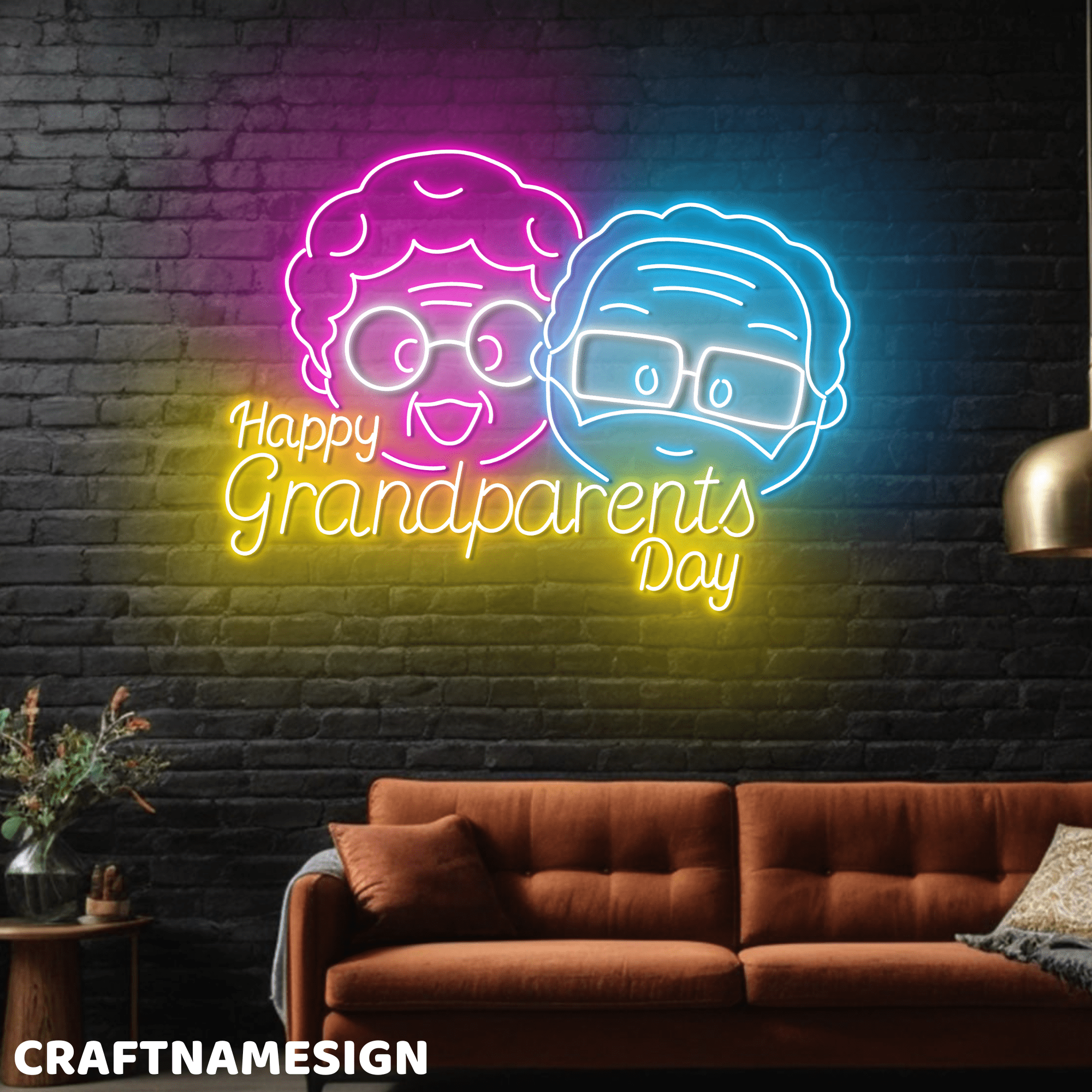 Craftnamesign Happy Grandparents Day Neon Light For Wall Decor, Party ...
